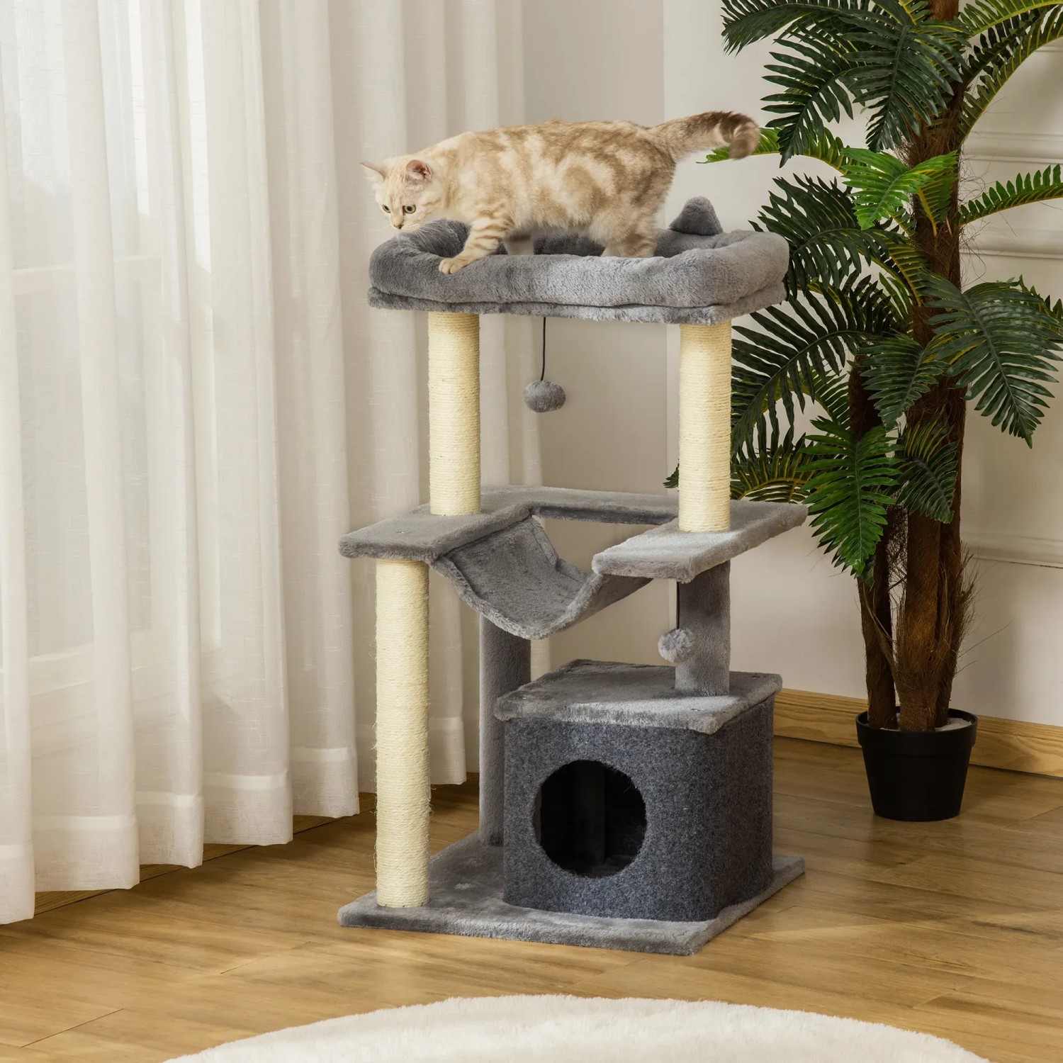 PawHut Kratzbaum 90 cm mit Hängematte kaufen bei OBI