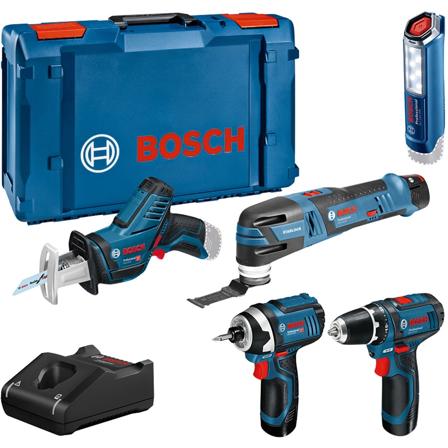 Bosch Professional Set GSR12V-15+ GOP12V-28+ GDR12V-105+ GSA12V-14 ...
