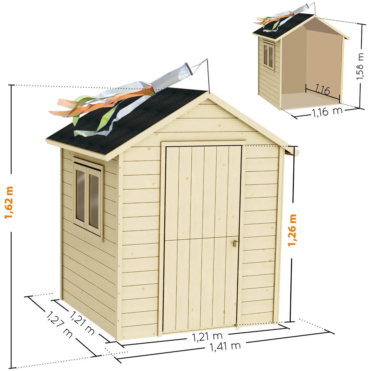 Soulet Kinderspielhaus Garance 162 cm x 141 cm x 127 cm Natur ...