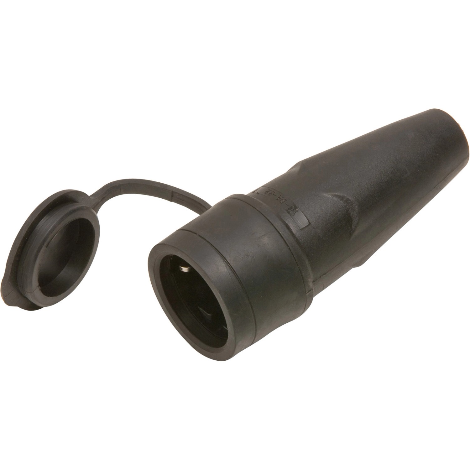 Schutzkontakt-Kupplung Gummi mit Deckel Schwarz Außen kaufen bei OBI