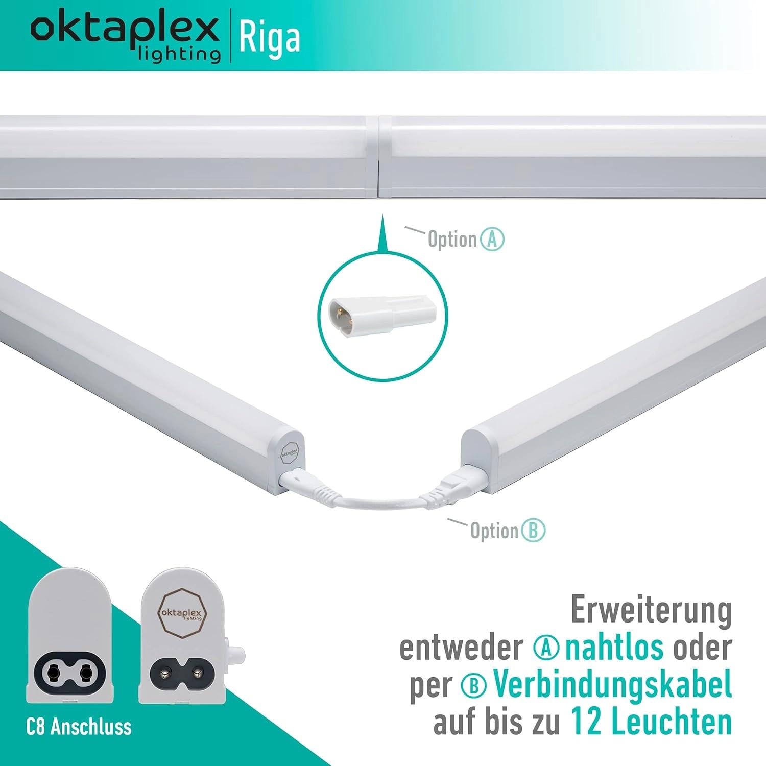 Oktaplex LED Unterbauleuchte Riga 3er Set Küche 54cm Warmweiß 3000K ...