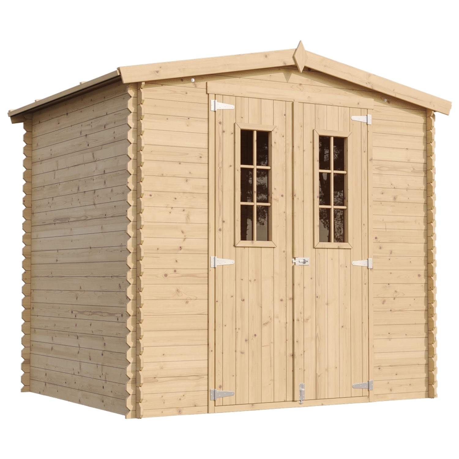 Timbela Holz-Gartenhaus M369C+M367G mit Boden Beige Braun 4,33 m² FSC ...