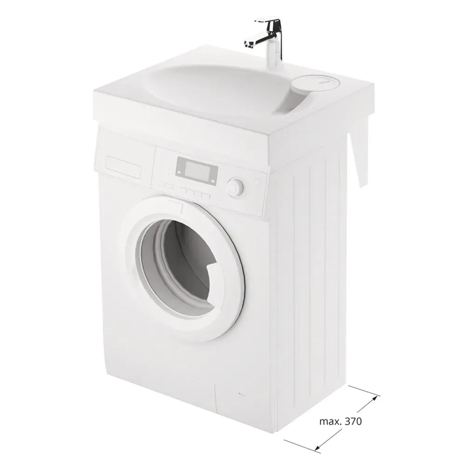 PAA Waschbecken klein Claro Mini 60 x 50 cm mit Halterung Alpinweiß ...