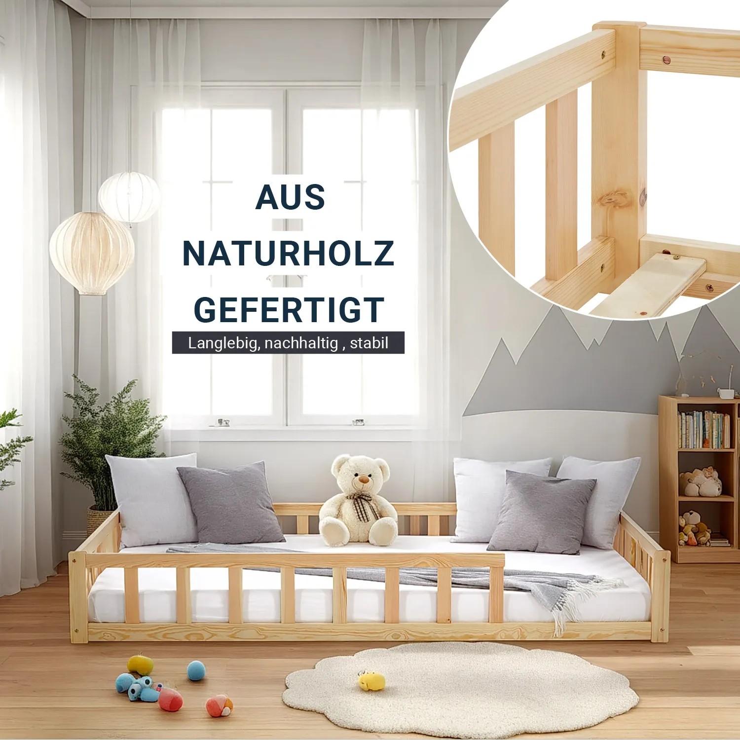 Schne Kinderbett Mit Rausfallschutz 120x200 Fotos