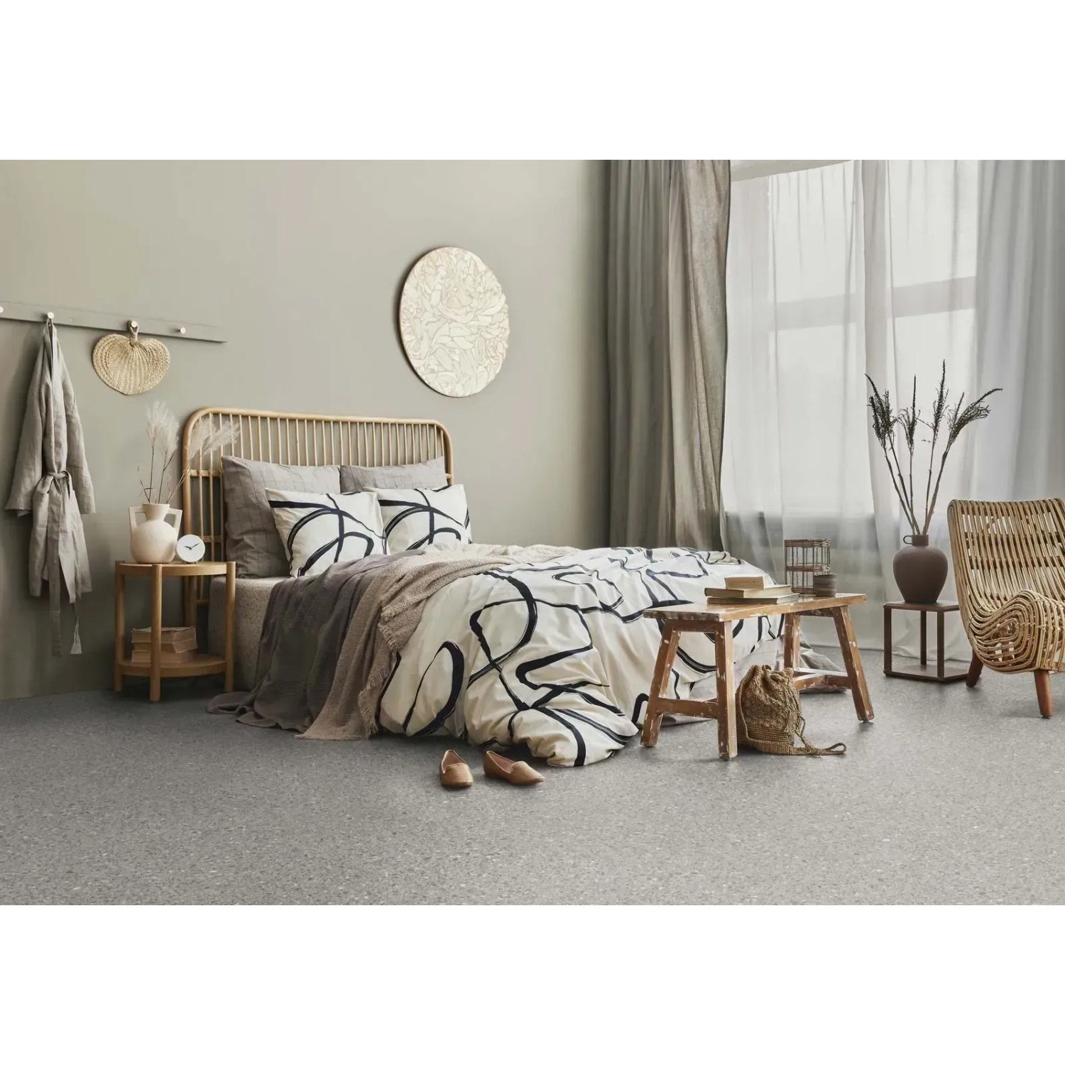 BRICOFLOR PVC Bodenbelag Meterware Terrazzo Optik CV Boden Steinoptik ...