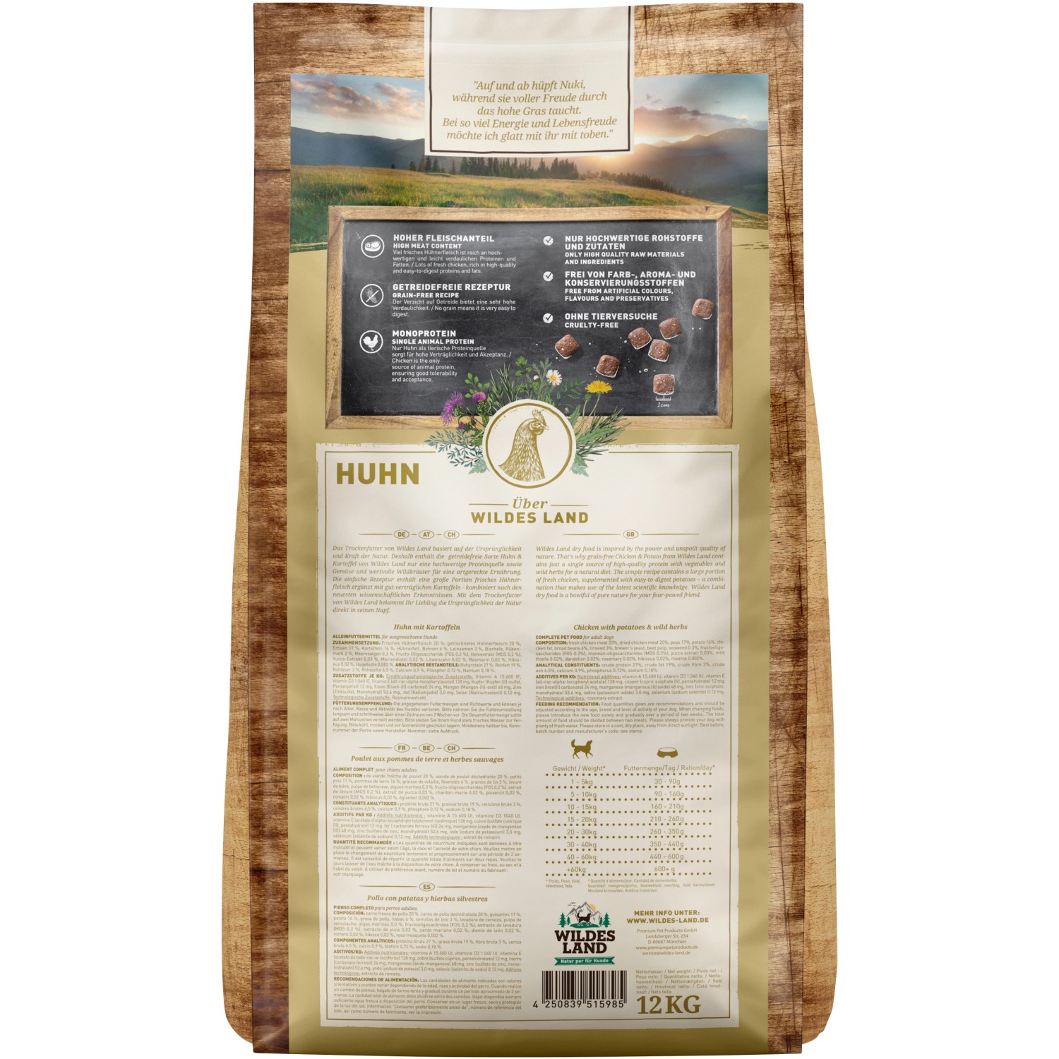 Wildes Land Hund Trockenfutter Huhn mit Kartoffeln 12 kg kaufen bei OBI