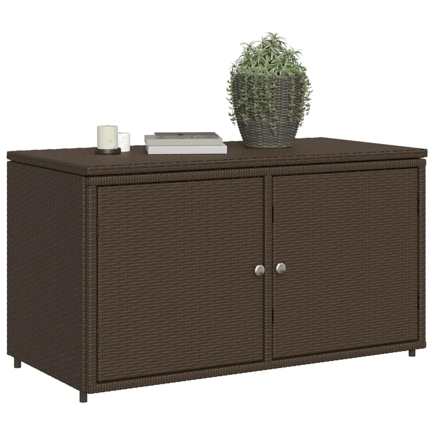 Elegantes Gartenschrank Rattan Optik Braun Bild