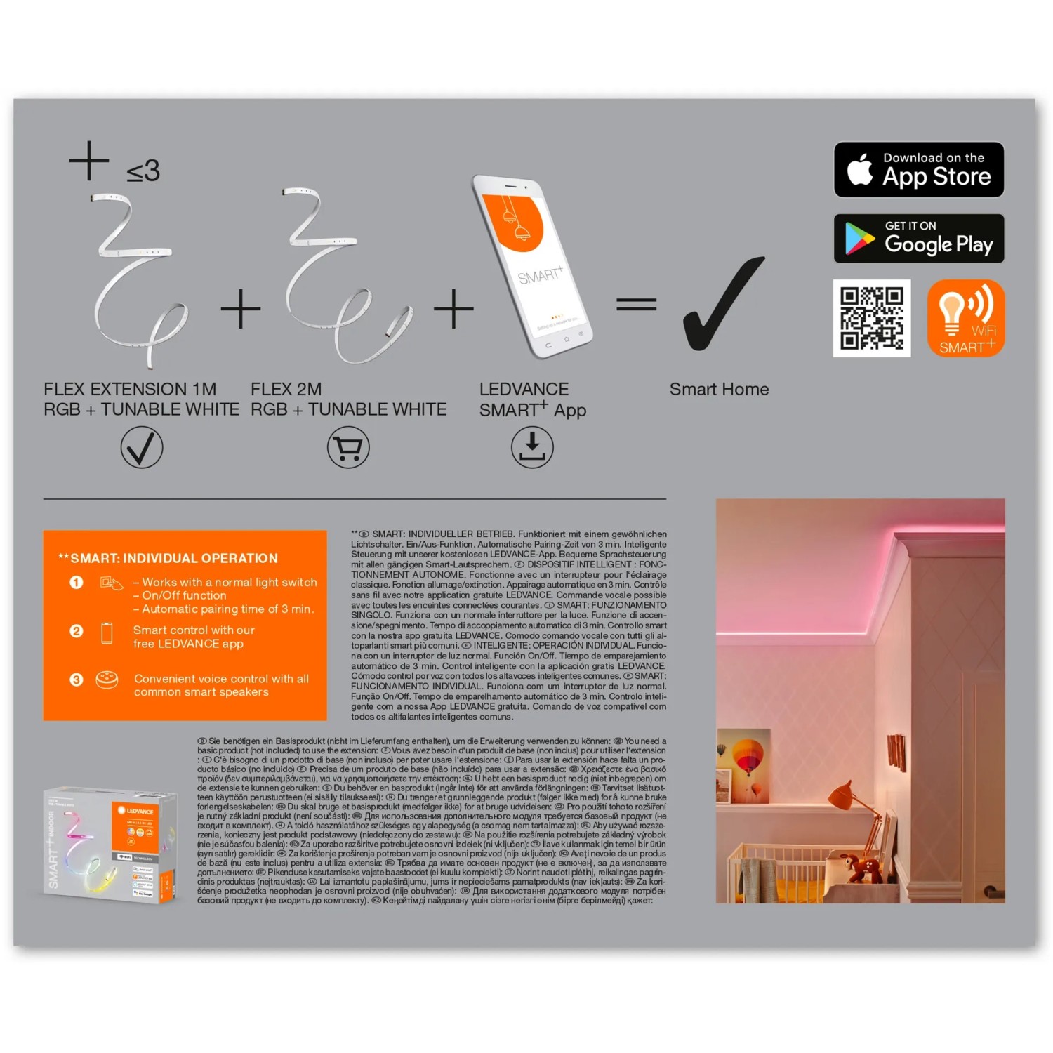 LEDVANCE LED Streifen Smart+ WiFi Flex Erweiterung Klar 100 cm kaufen ...
