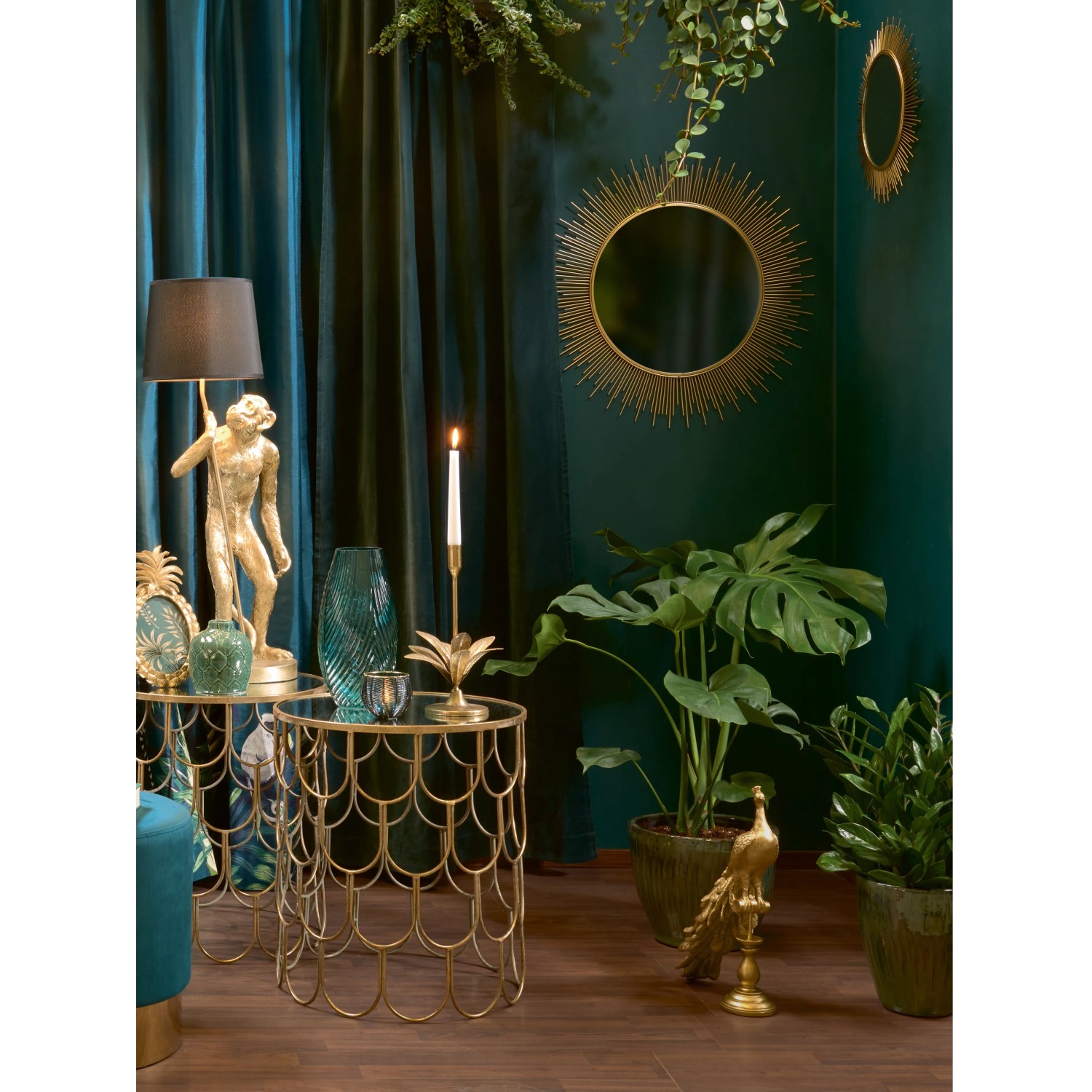 Dekofigur Pfau Glam Forest Gold kaufen bei OBI