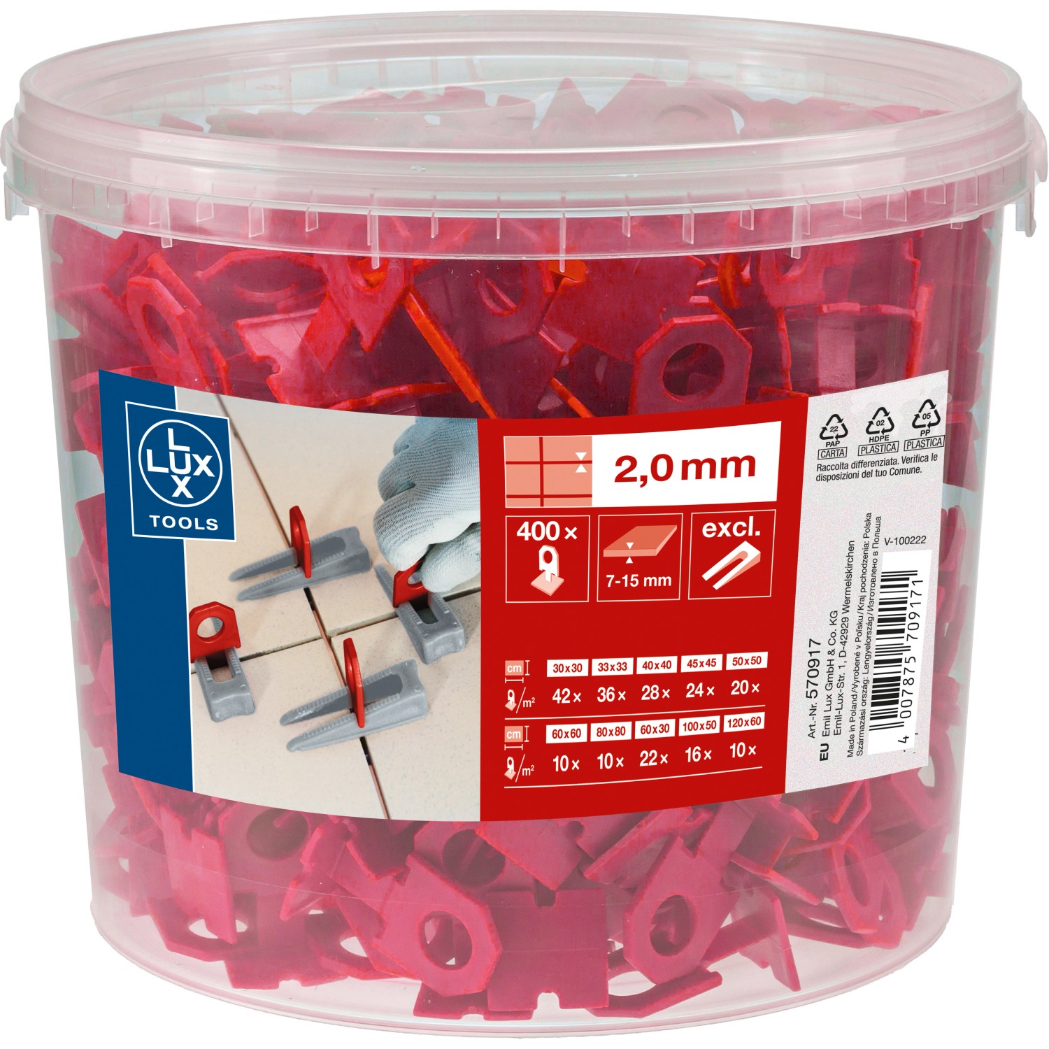 LUX Nivellierhilfe 400 Clips 2 mm kaufen bei OBI