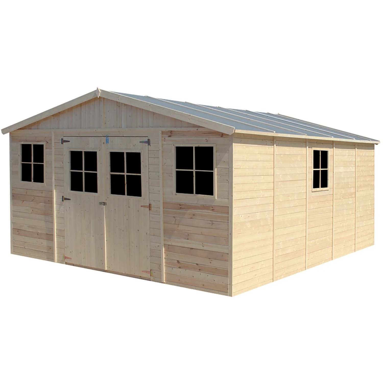 Timbela Gartenhaus Holz Abstellraum M333 19,77 m² mit Fenstern kaufen ...