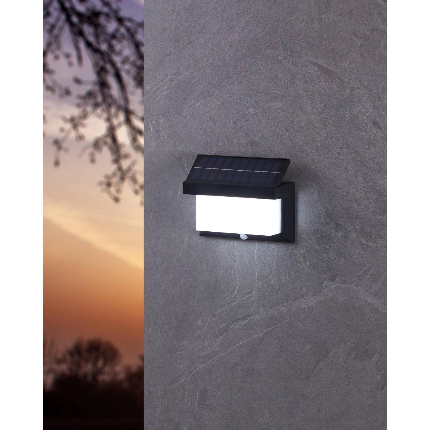 Eglo LED-Solar-Wandleuchte Utrera 12 cm x 9 cm Schwarz kaufen bei OBI