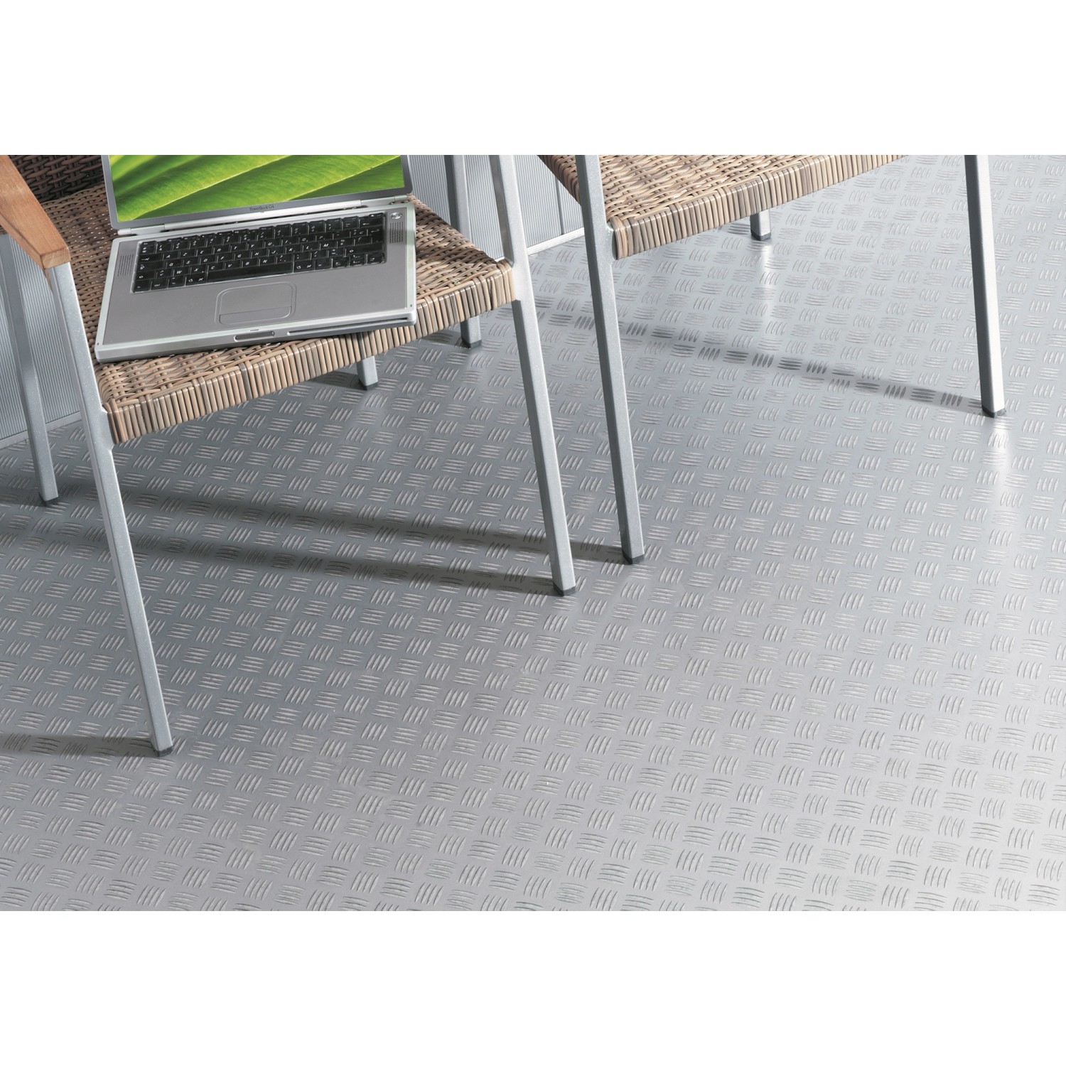 Andiamo PVC-Belag Riffelblechoptik Artifact 200 cm Grau Meterware ...