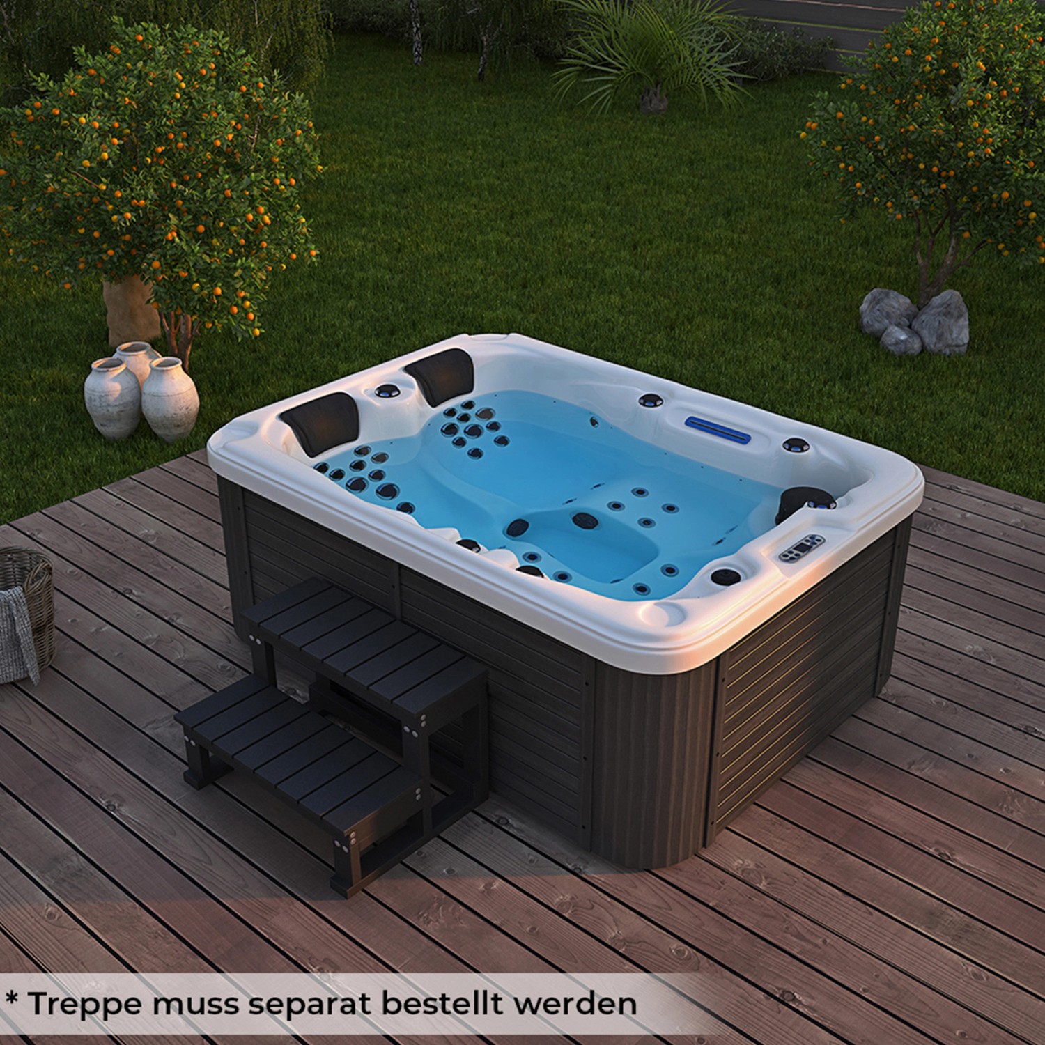 Home Deluxe Outdoor Whirlpool Beach Pure 210 x 155 x 83 cm Dunkelgrau ...