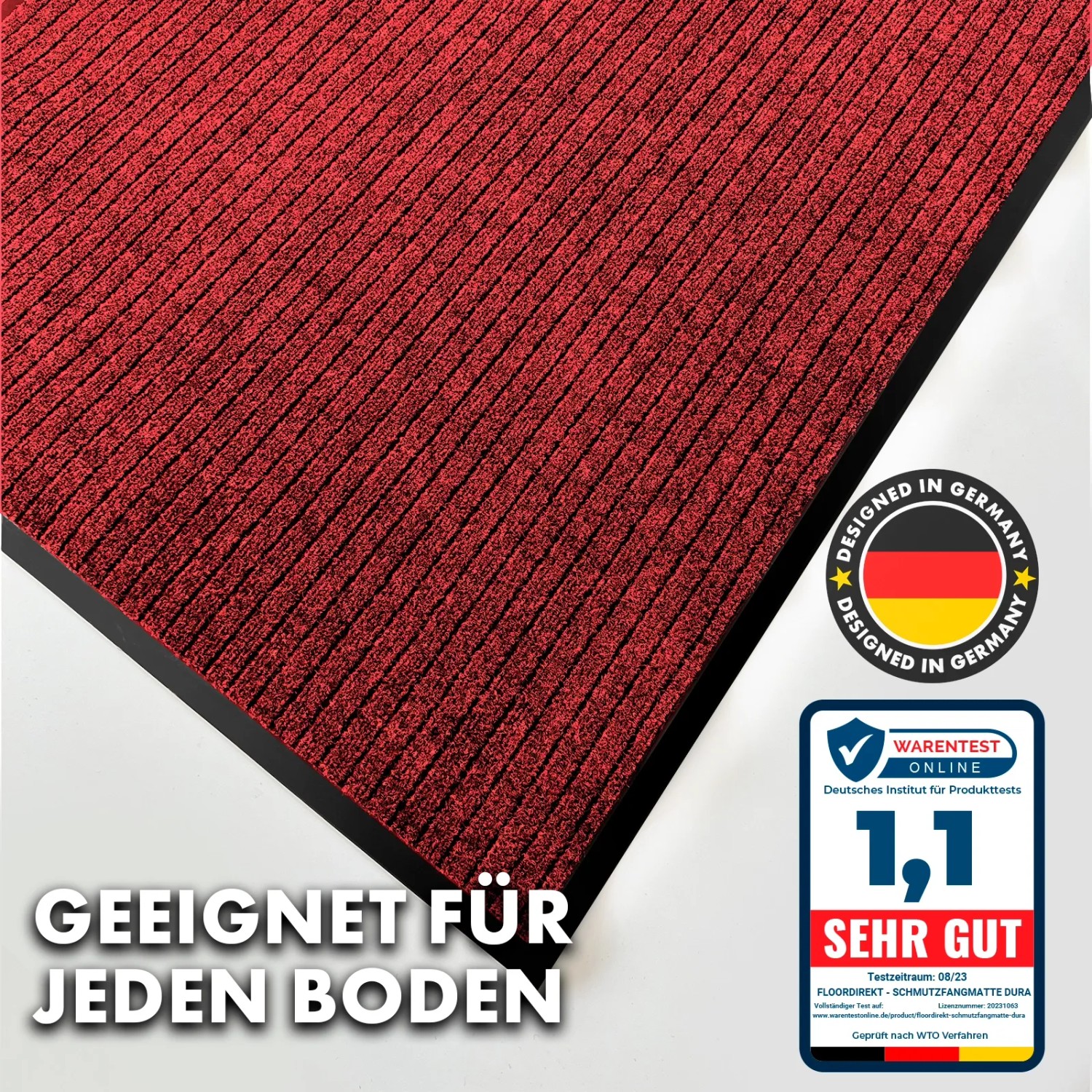 KARAT Schmutzfangmatte Dura Rutschfeste Türmatte Rot 90 x 150 cm kaufen ...