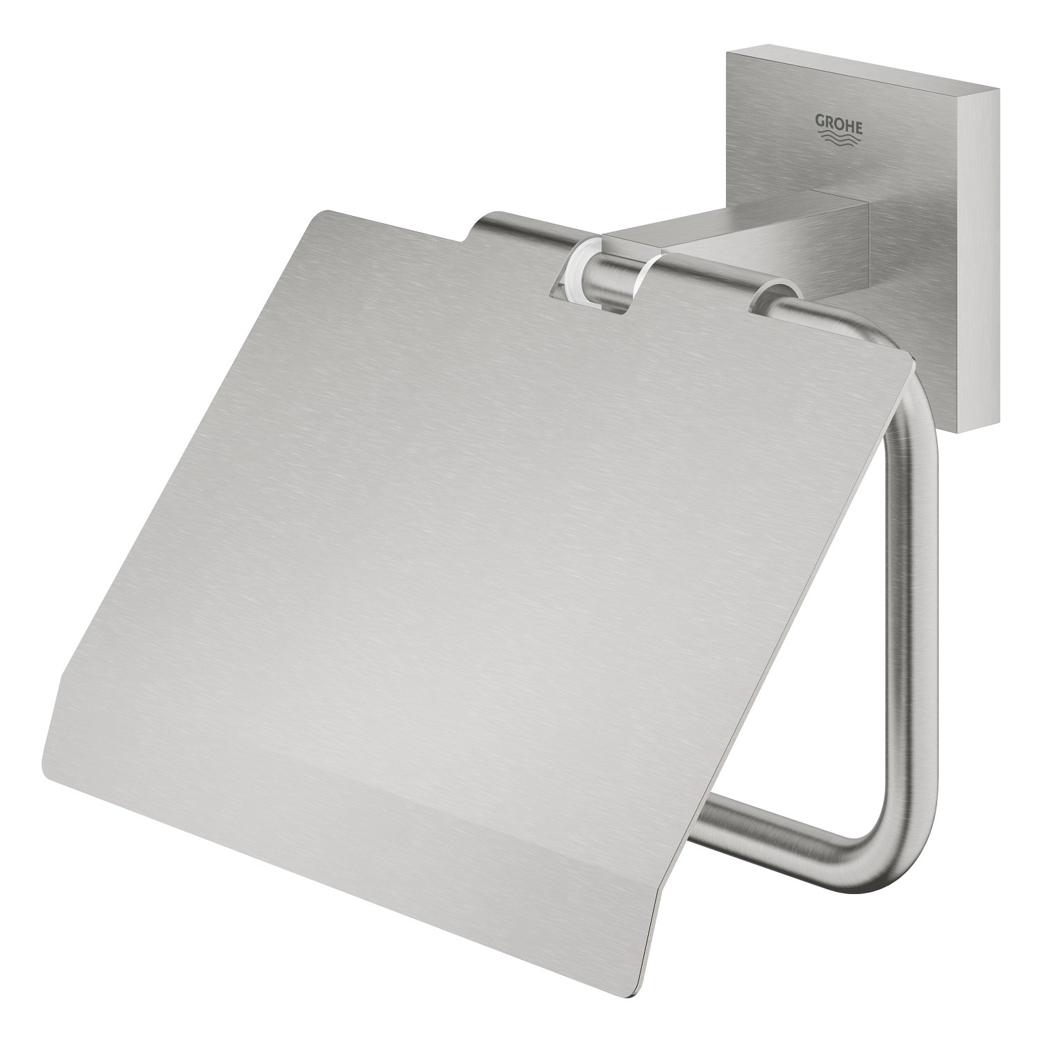 Grohe QuickFix WC-Papierhalter Start Cube Supersteel mit Deckel kaufen bei OBI