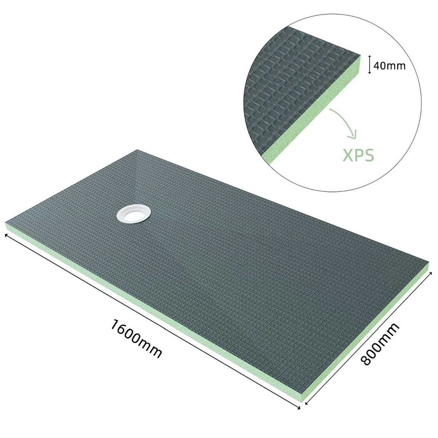 AICA 160x80cm XPS Platten 4cm Duschwanne Duschtasse Duschplatte ...