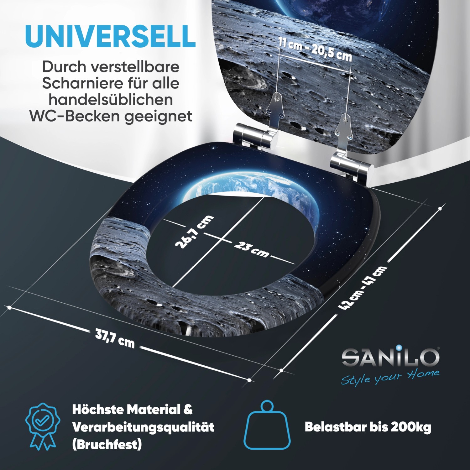 Sanilo WC Sitz mit Absenkautomatik Earth, Hochwertiger und Stabiler ...