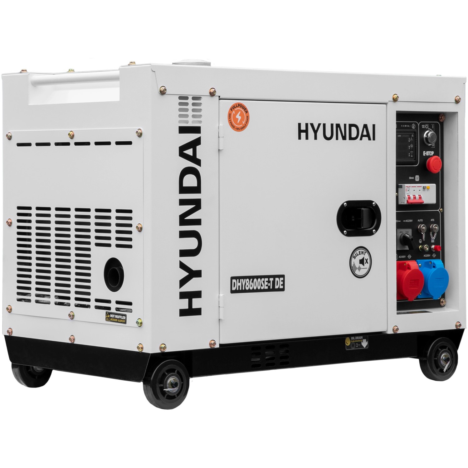 Hyundai Silent Diesel-Generator DHY8600SE-T DE mit 12 PS Motor und 6.0 ...