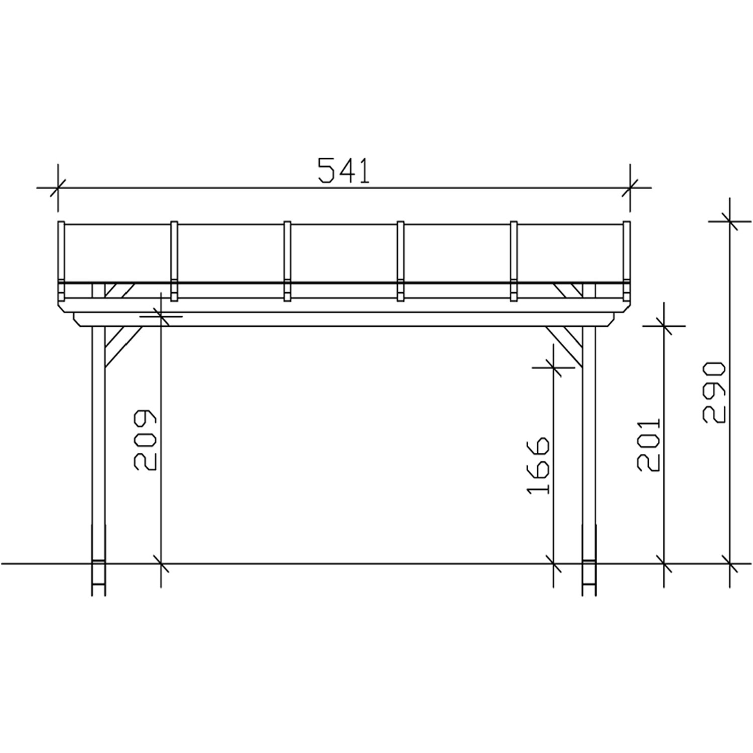 Skan Holz Terrassenüberdachung Sanremo 541 x 400 cm Leimholz Nussbaum ...