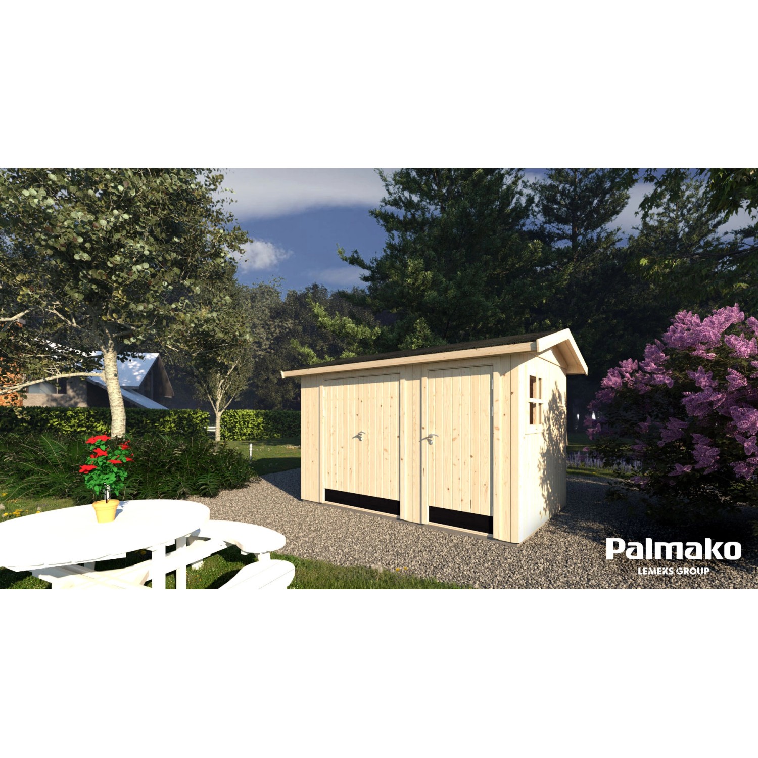 Palmako Olaf Holz-Gartenhaus Natur Satteldach Unbehandelt 221 cm kaufen ...