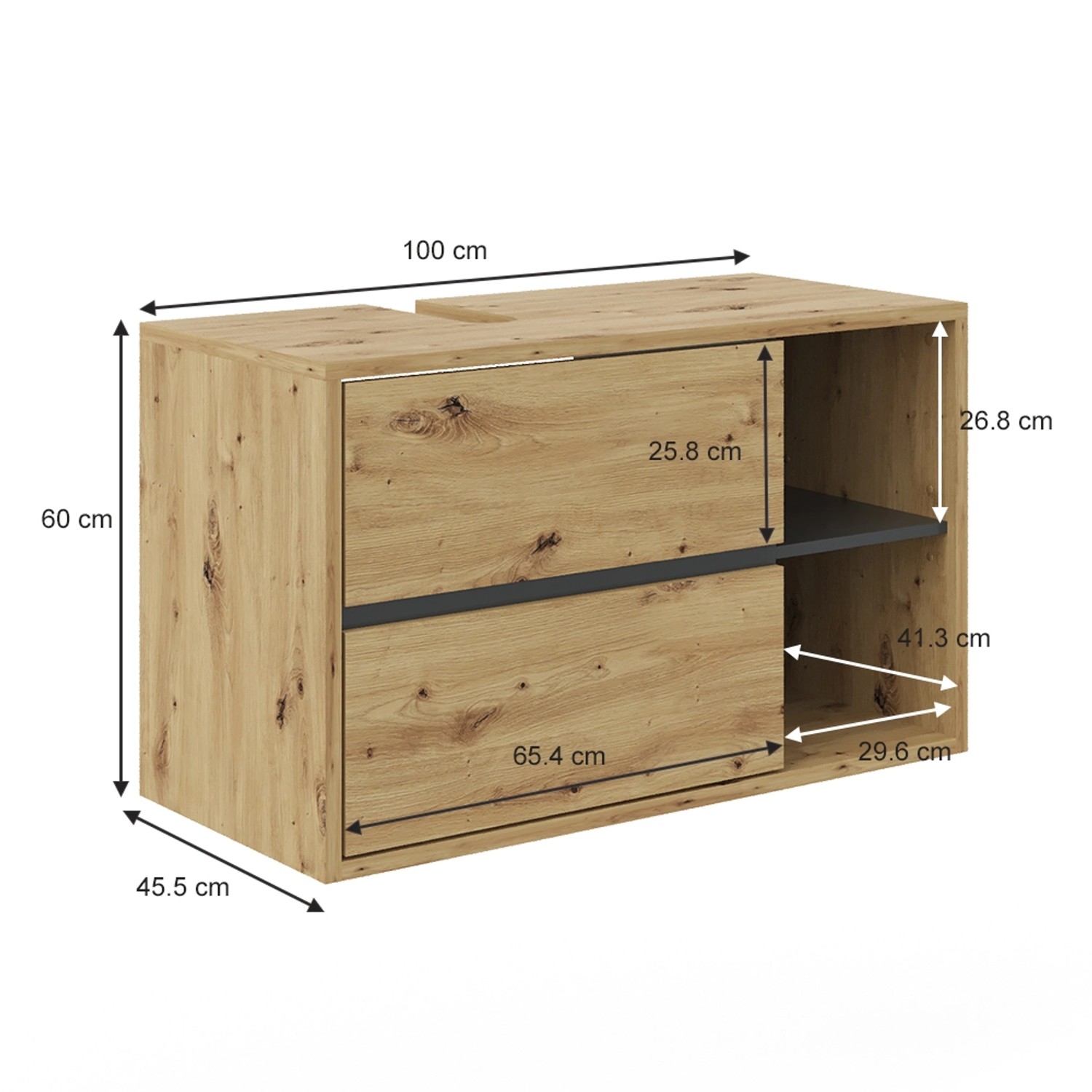 Vicco Waschbeckenunterschrank Viola Artisan-Eiche 100 x 60 cm kaufen ...