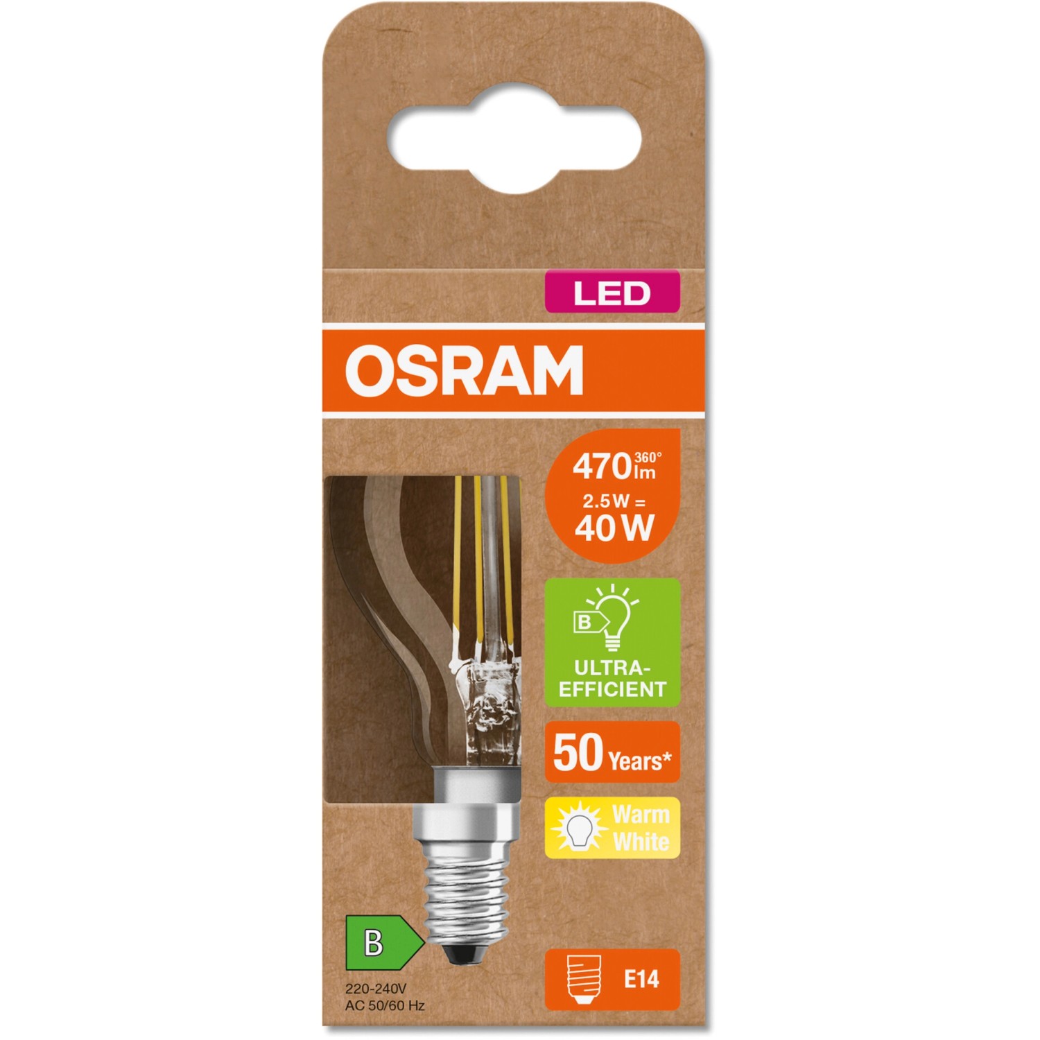 Osram LED-Leuchtmittel E14 Tropfenform 2,5 W 470 lm 7,7 x 4,5 cm (H x Ø) kaufen bei OBI