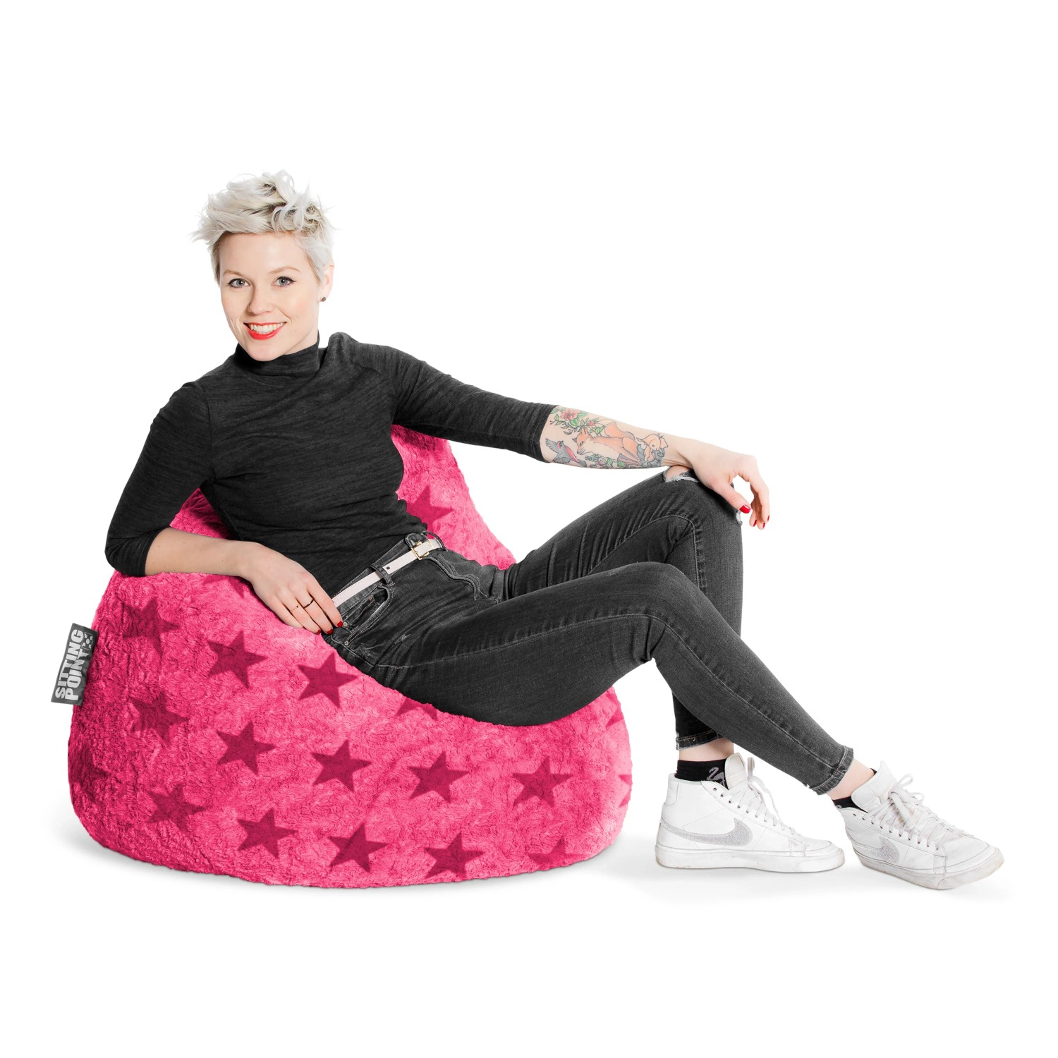 Sitting Point Sitzsack Jugendzimmer 220 l Pink Sternen-Muster kaufen ...