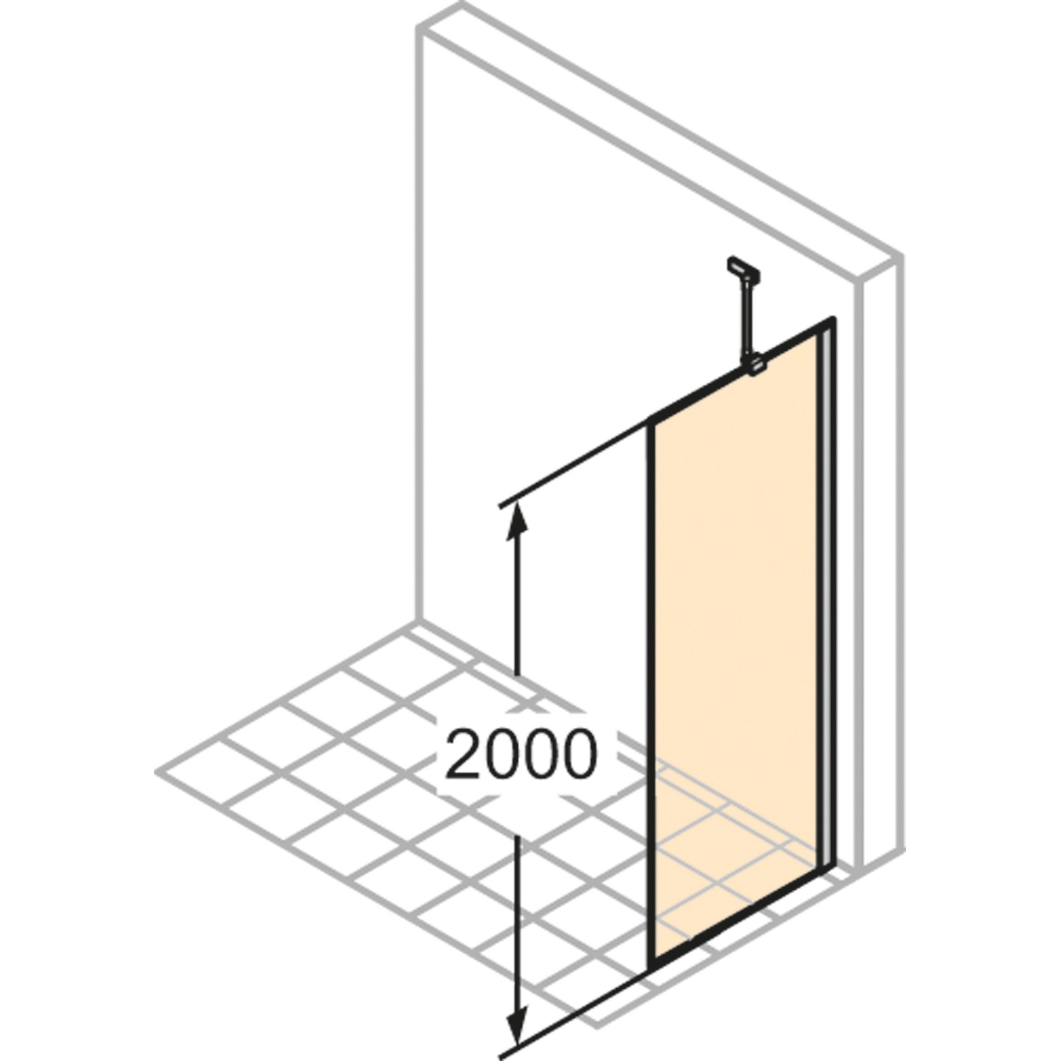 Hüppe Duschabtrennung Design 4-Eck Quer 119 cm x 200 cm Chromglanz Anti ...