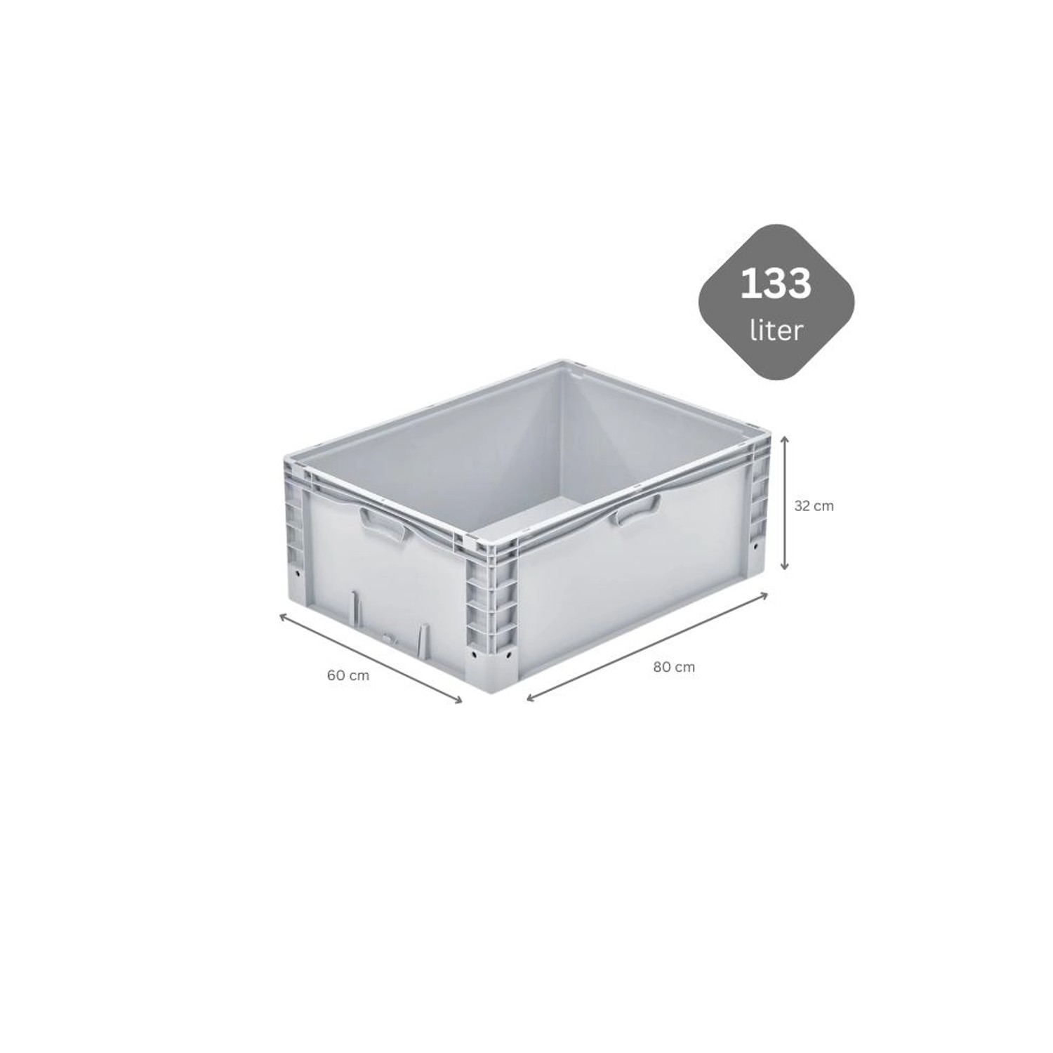 PROREGAL SparSet 2x Euro-Norm Großbehälter HxBxT 32 x 60 x 80 cm 133 ...