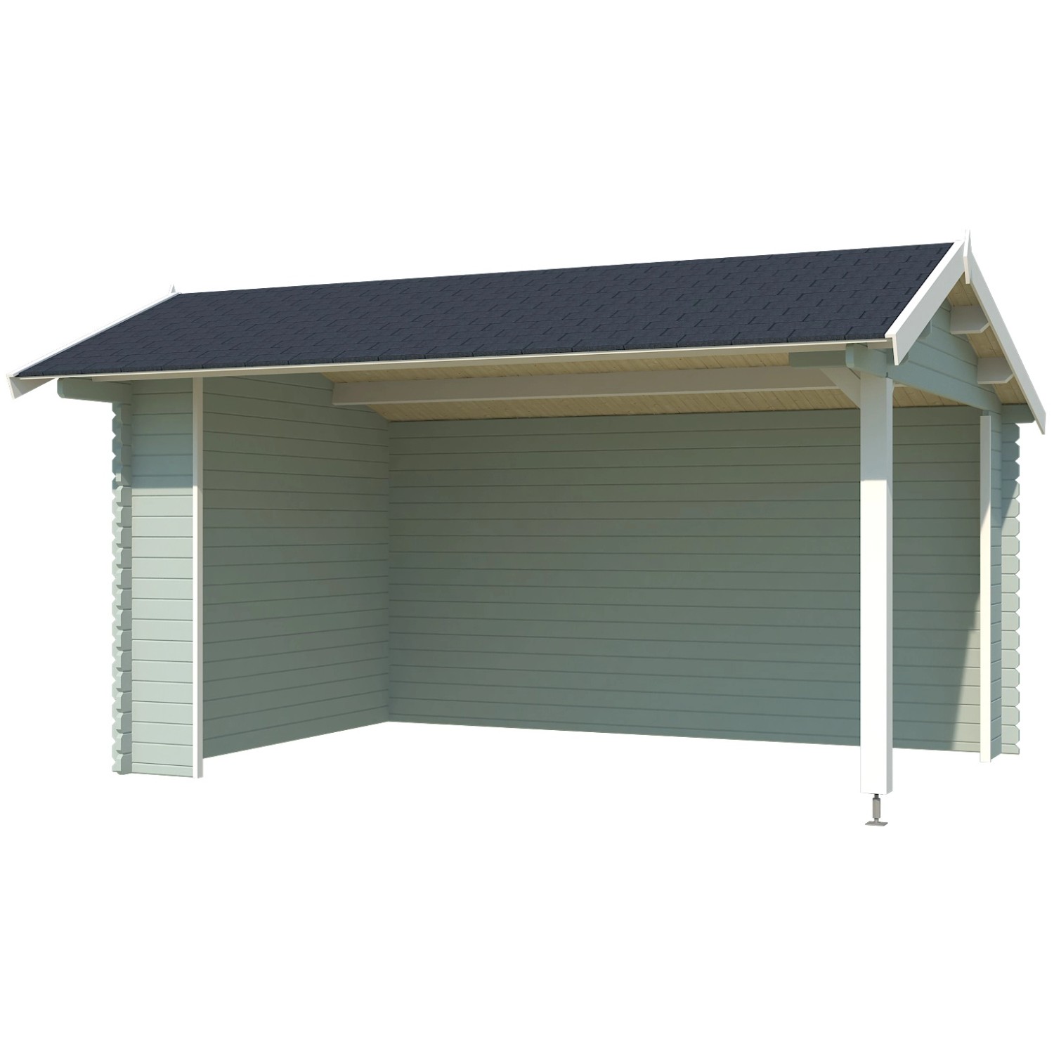 Unterstand / Lounge San Diego Gletschergrün 34 mm Fundamentmaß 4250 x ...