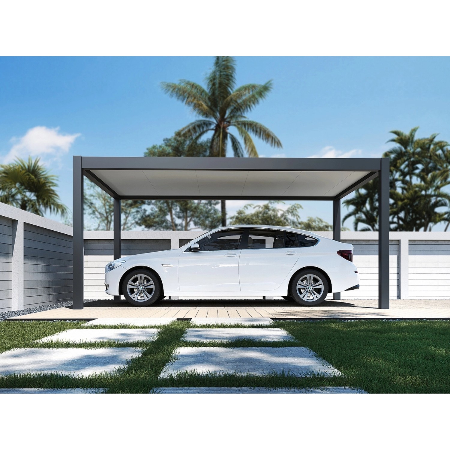 Weide Carport Aluminium Pergola 3x5,3m Anthrazit Garage Überdachung ...