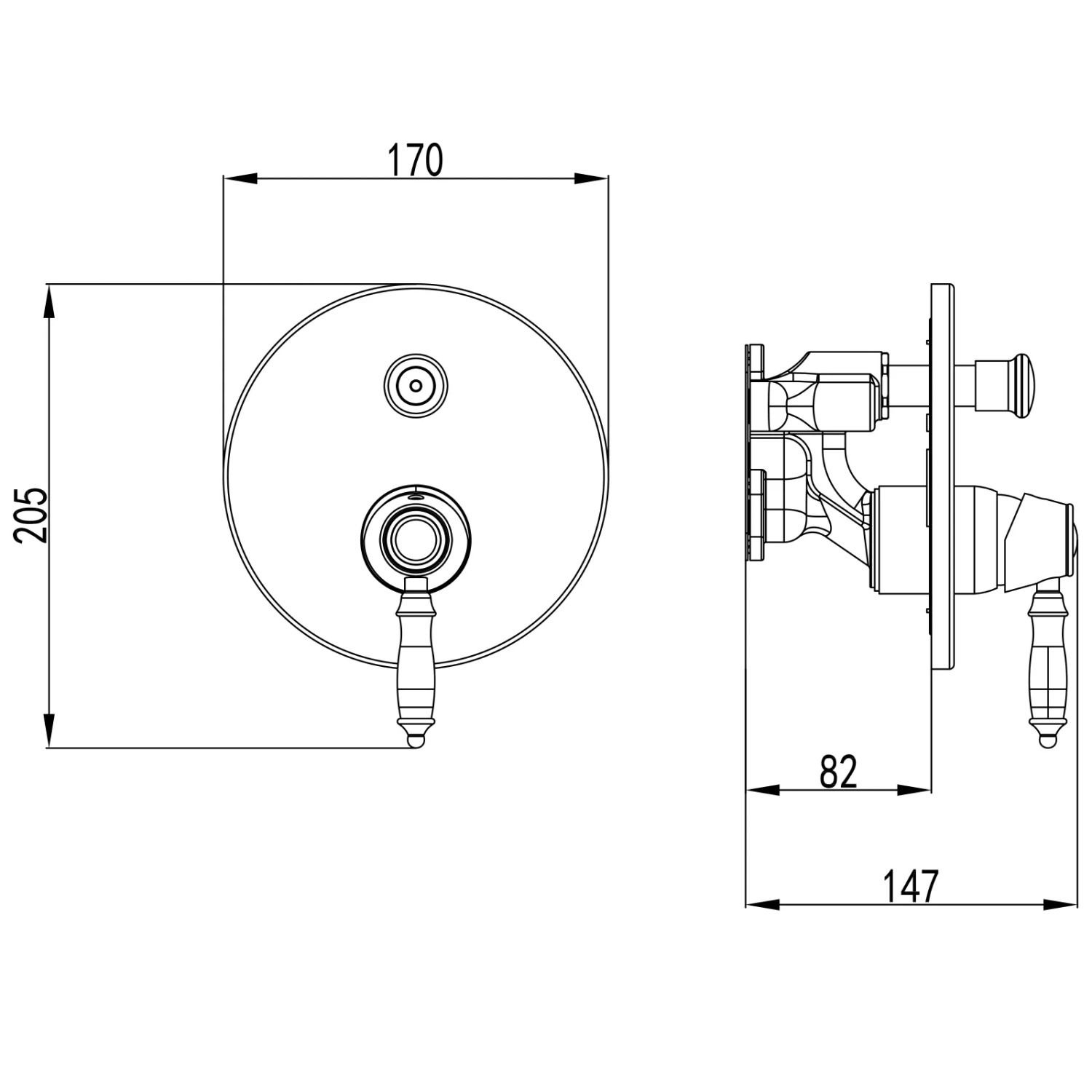PaulGurkes Duschsystem Retro Nostalgie Regendusche Unterputzarmatur ...