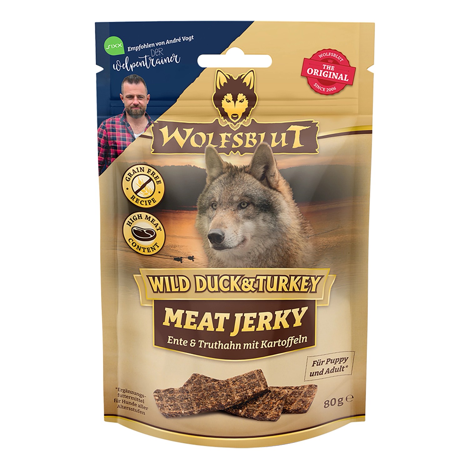 Wolfsblut Hunde-Belohnungssnacks Meat Jerky Duck & Turkey 80 g kaufen ...