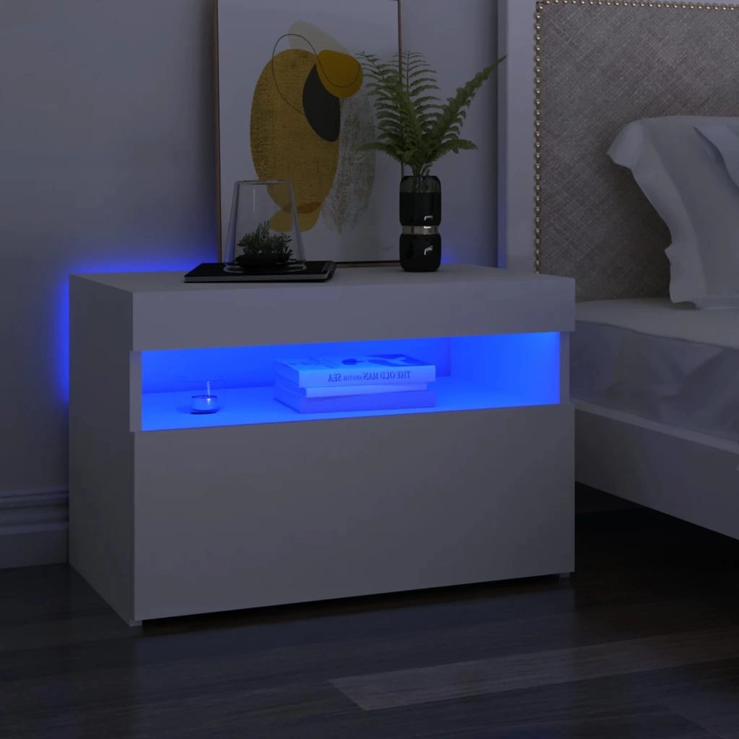 vidaXL Nachttische LED Leuchten 2 Stk WeiB 60x35x40cm Holzwerkstoff kaufen bei OBI