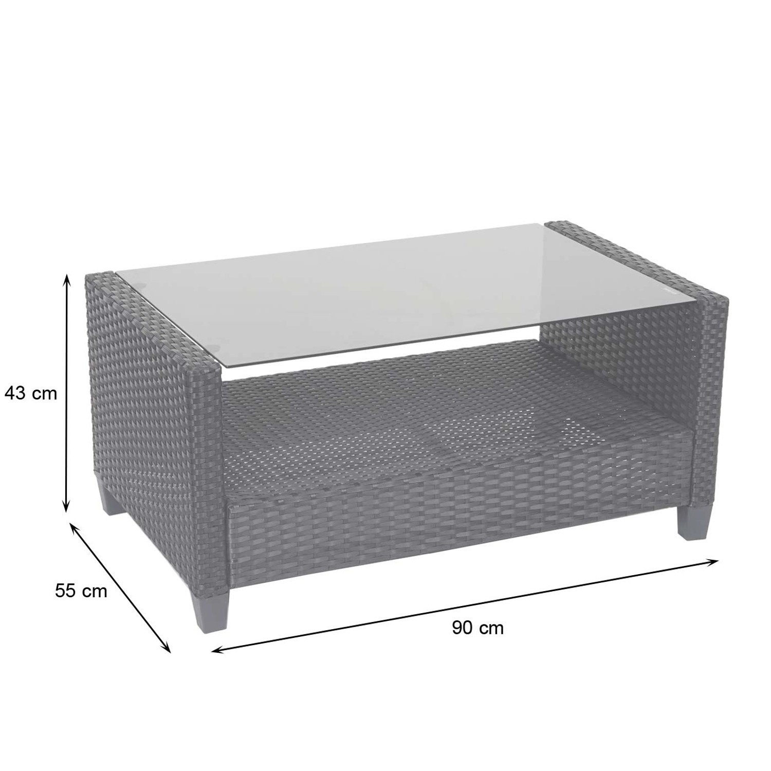 MCW XXL Poly-Rattan Garnitur F10 4-tlg Anthrazit kaufen bei OBI