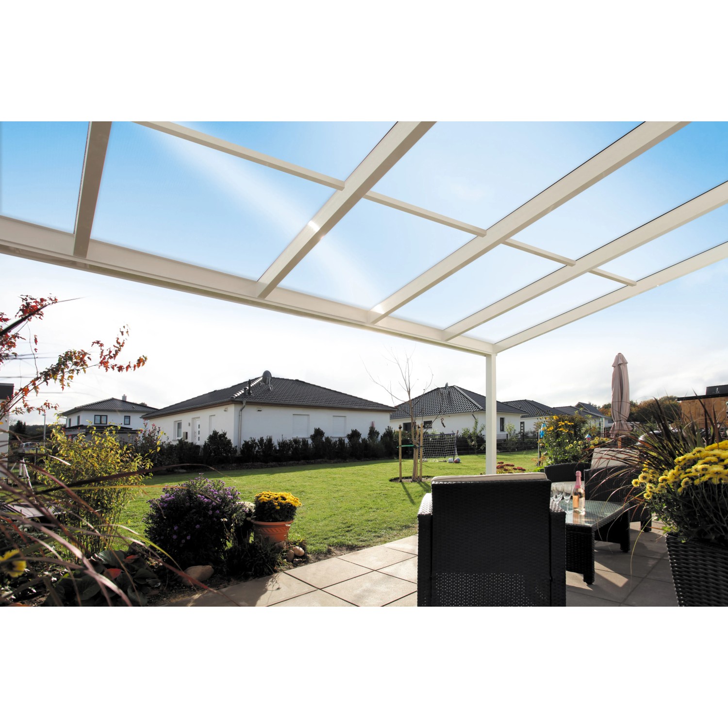 Skan Holz Terrassenüberdachung Modena 541 x 257 cm Aluminium Weiß ...