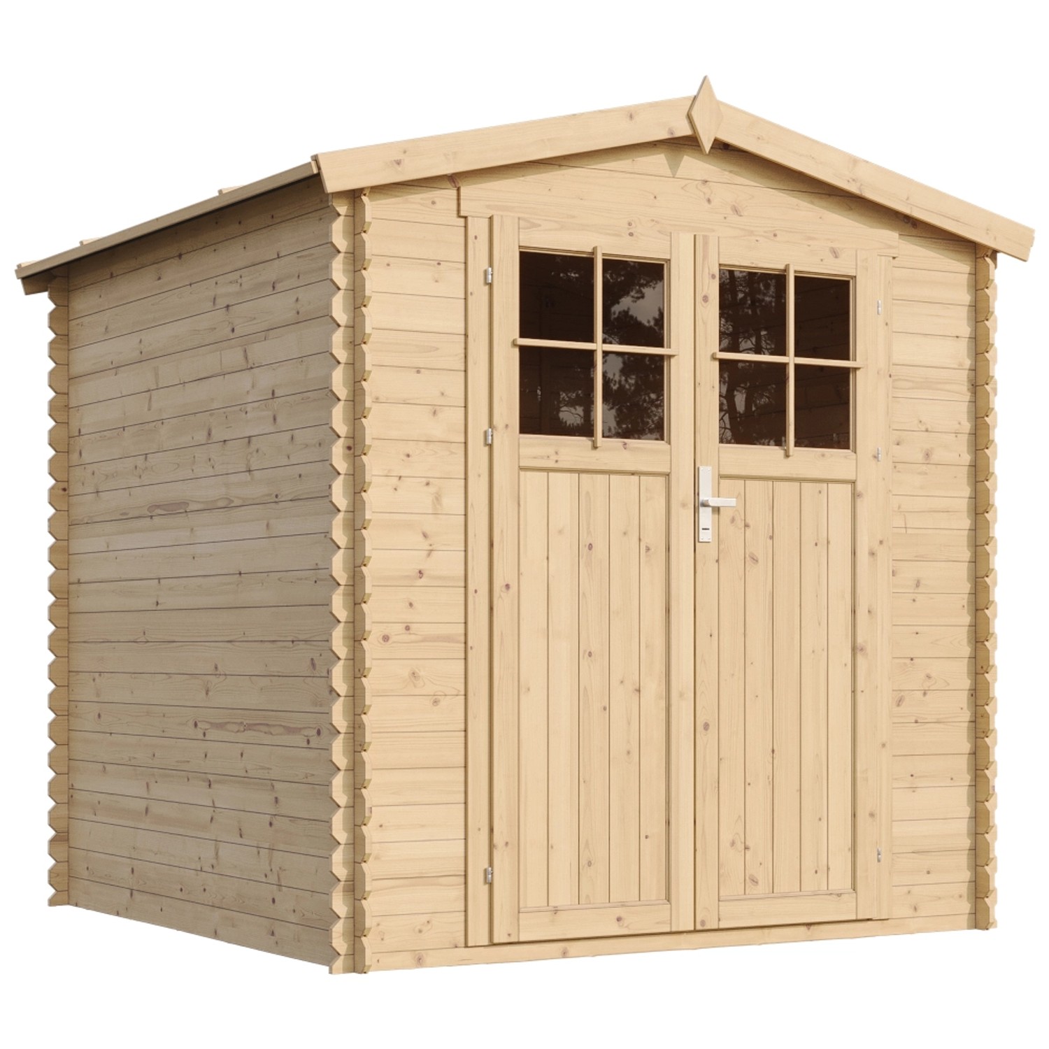 Timbela Holz-Gartenhaus M343F+M343G 3,53 m² mit großen Fenstern und ...