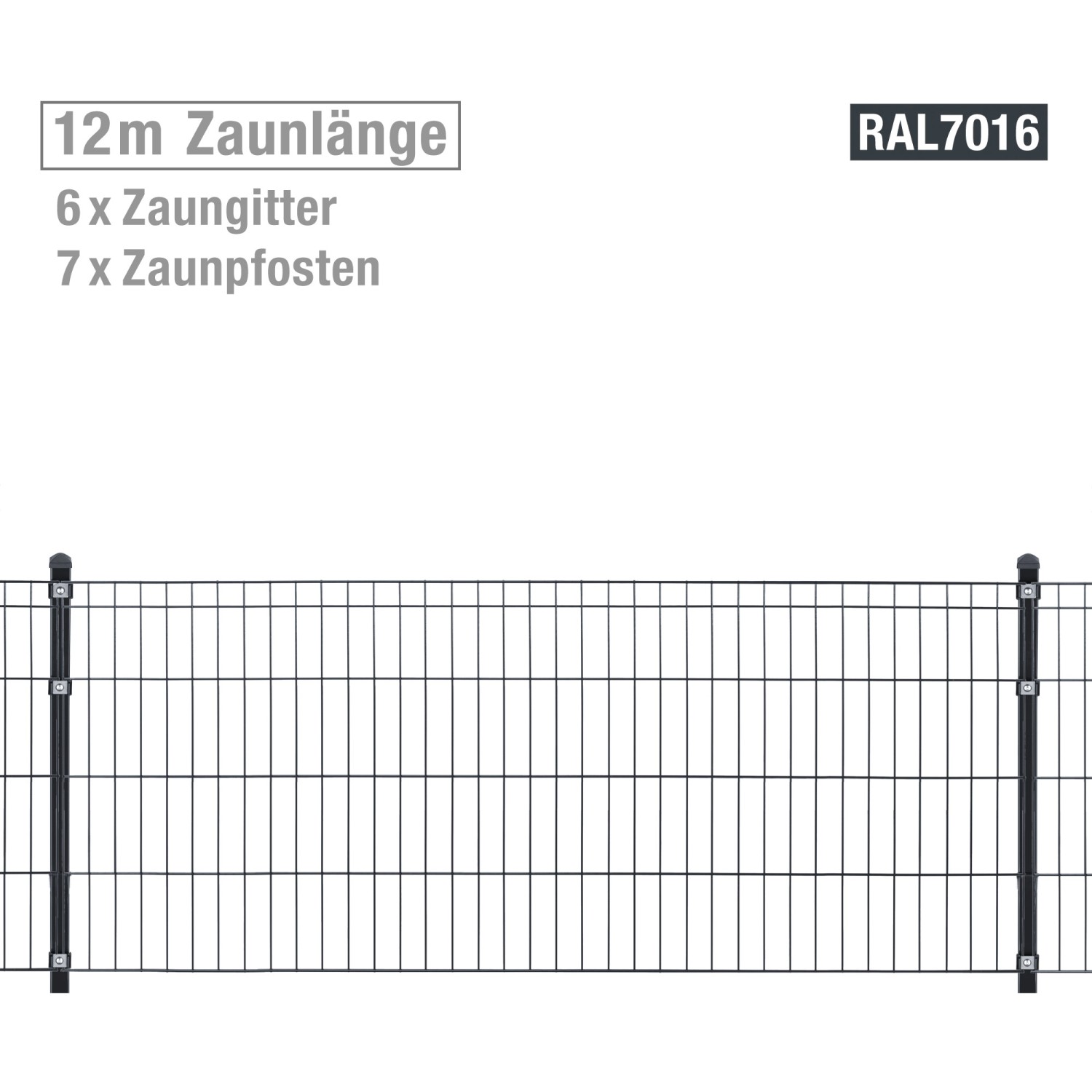 Metallzaun-Set Michl Anthrazit 80 cm x 12 m (H x L) kaufen bei OBI