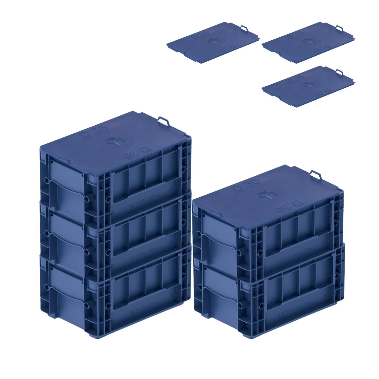 SparSet 5 x VDA KLT Kleinladungsträger Mit Verbundboden und ...