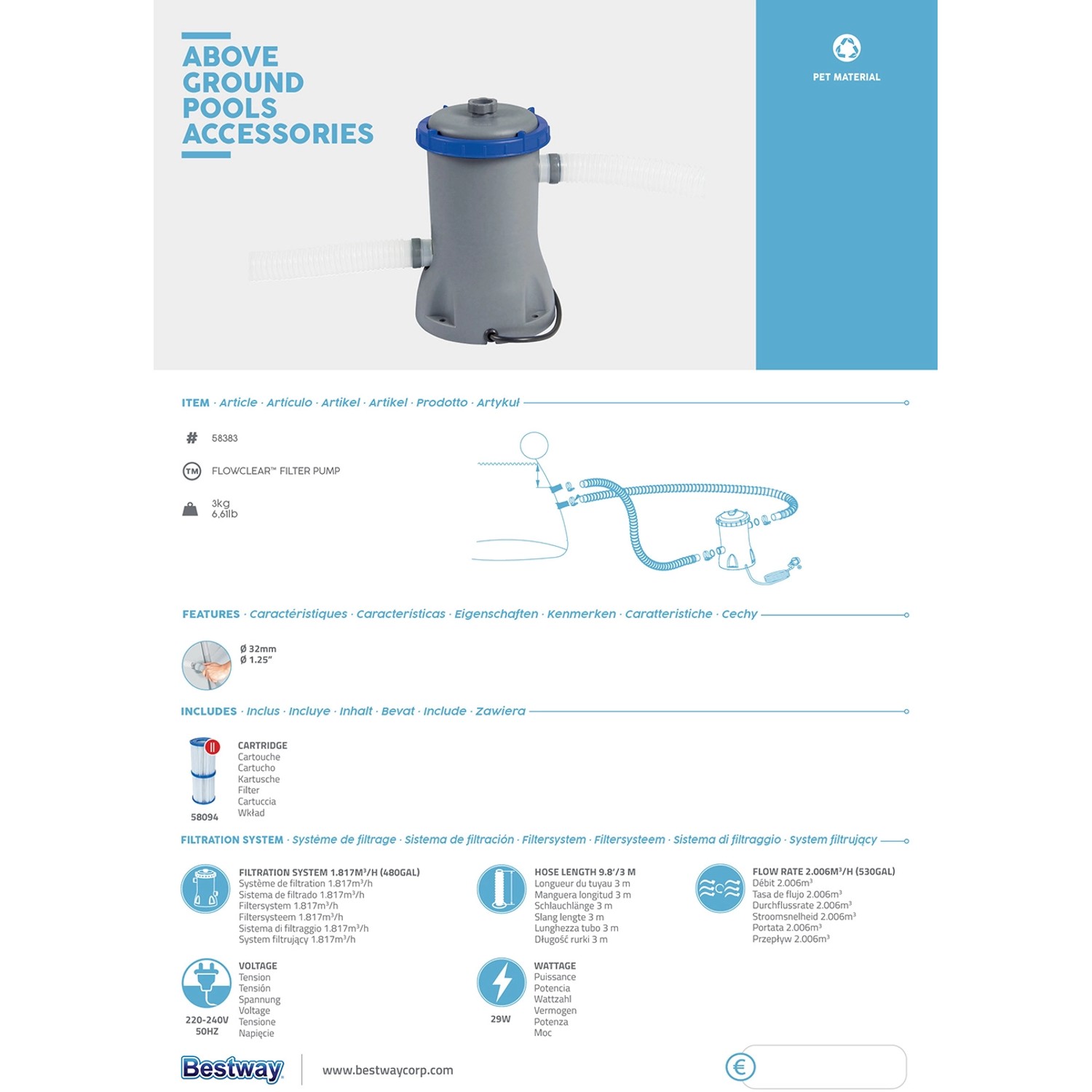 Bestway 530 gal Flowclear Pool Filterpumpe kaufen bei OBI