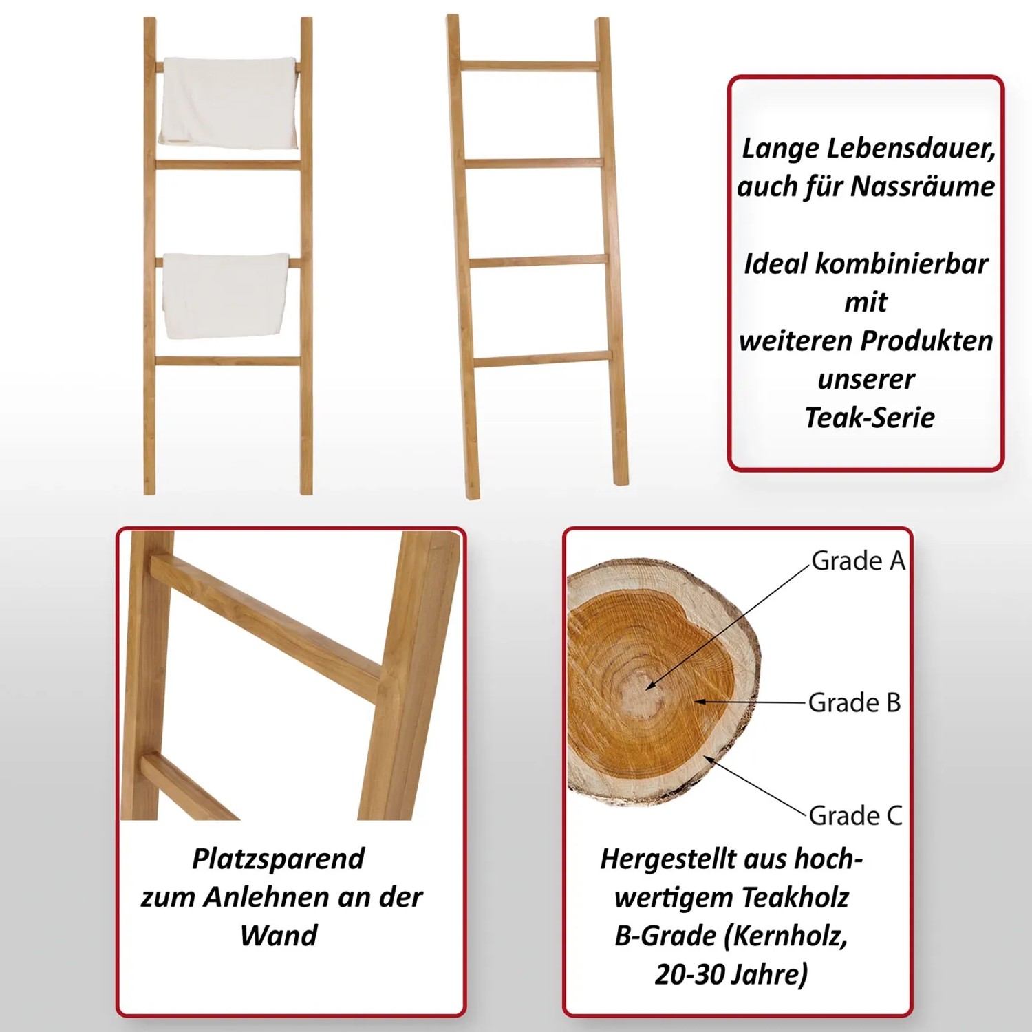 MCW Teak-Handtuchhalter M76 4 Stangen kaufen bei OBI