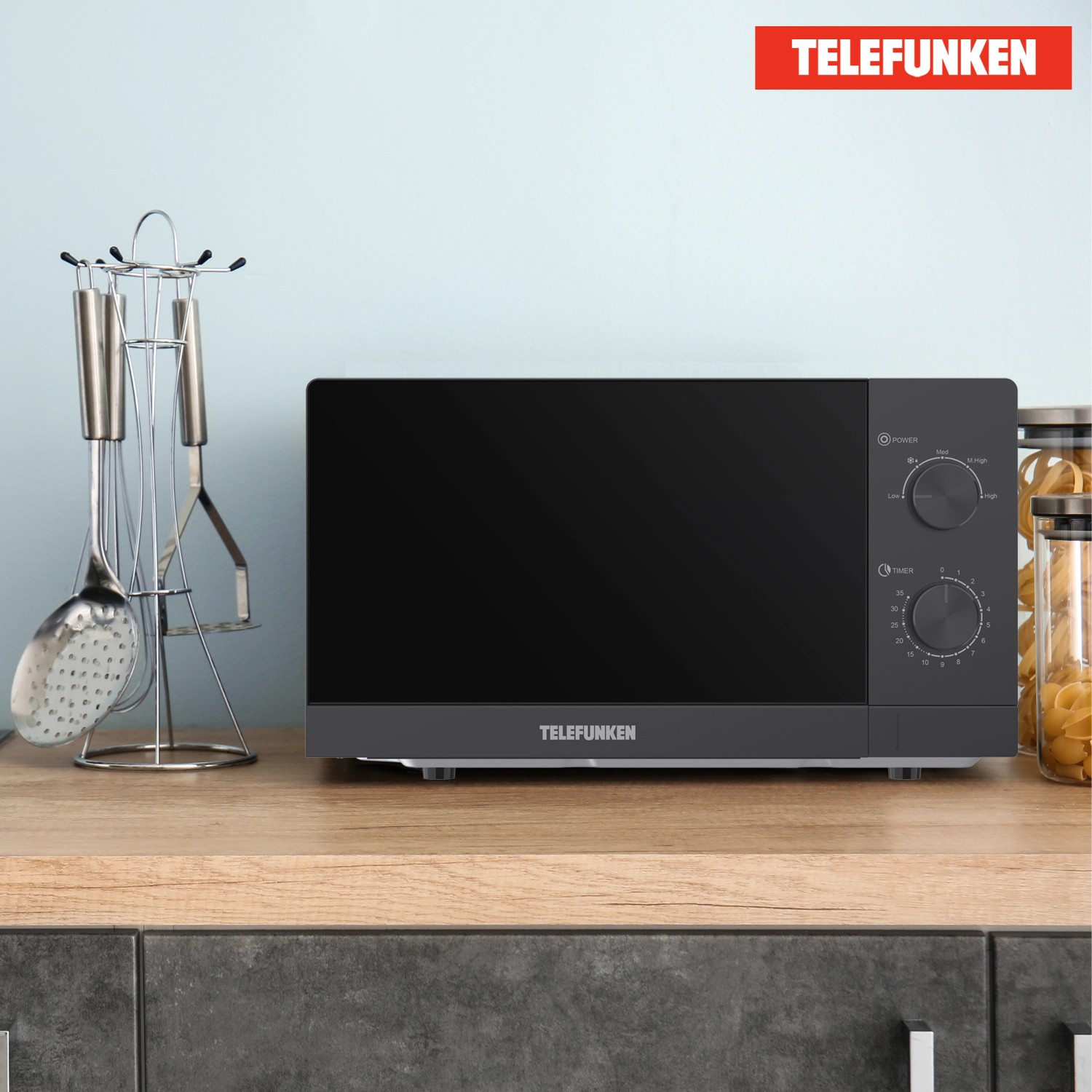 Telefunken Mikrowelle Solo Mikrowellengerät Klein mit 20 L Garraum 700 ...