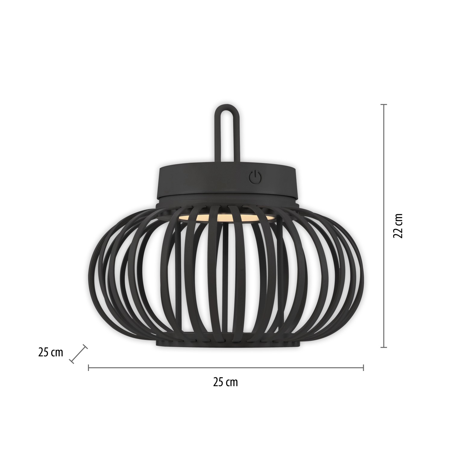 Just Light. LED-Akku-Pendelleuchte Akuba Schwarz 22 cm x Ø 25 cm kaufen ...