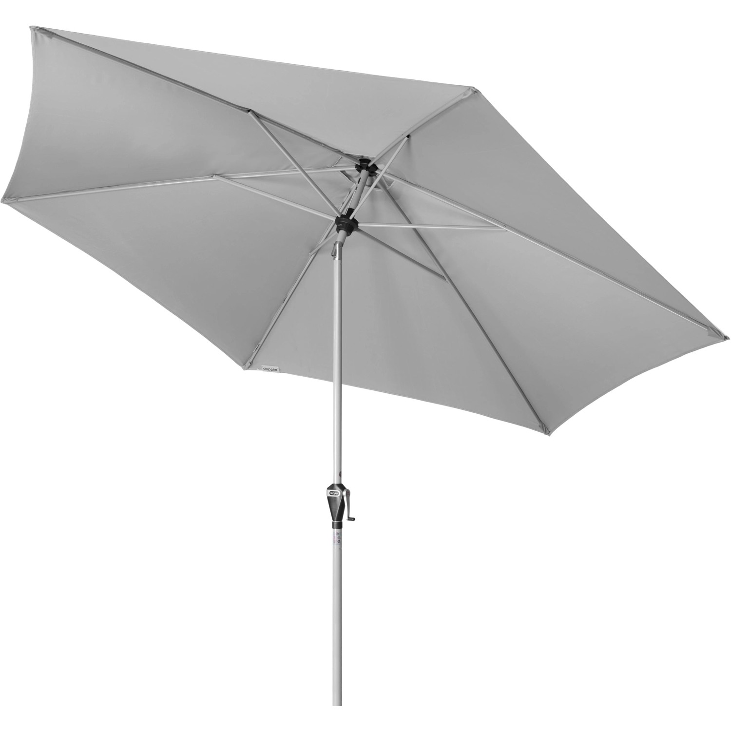 Doppler Marktschirm Active 210 cm x 140 cm hellgrau mit Kurbelmechanik kaufen bei OBI