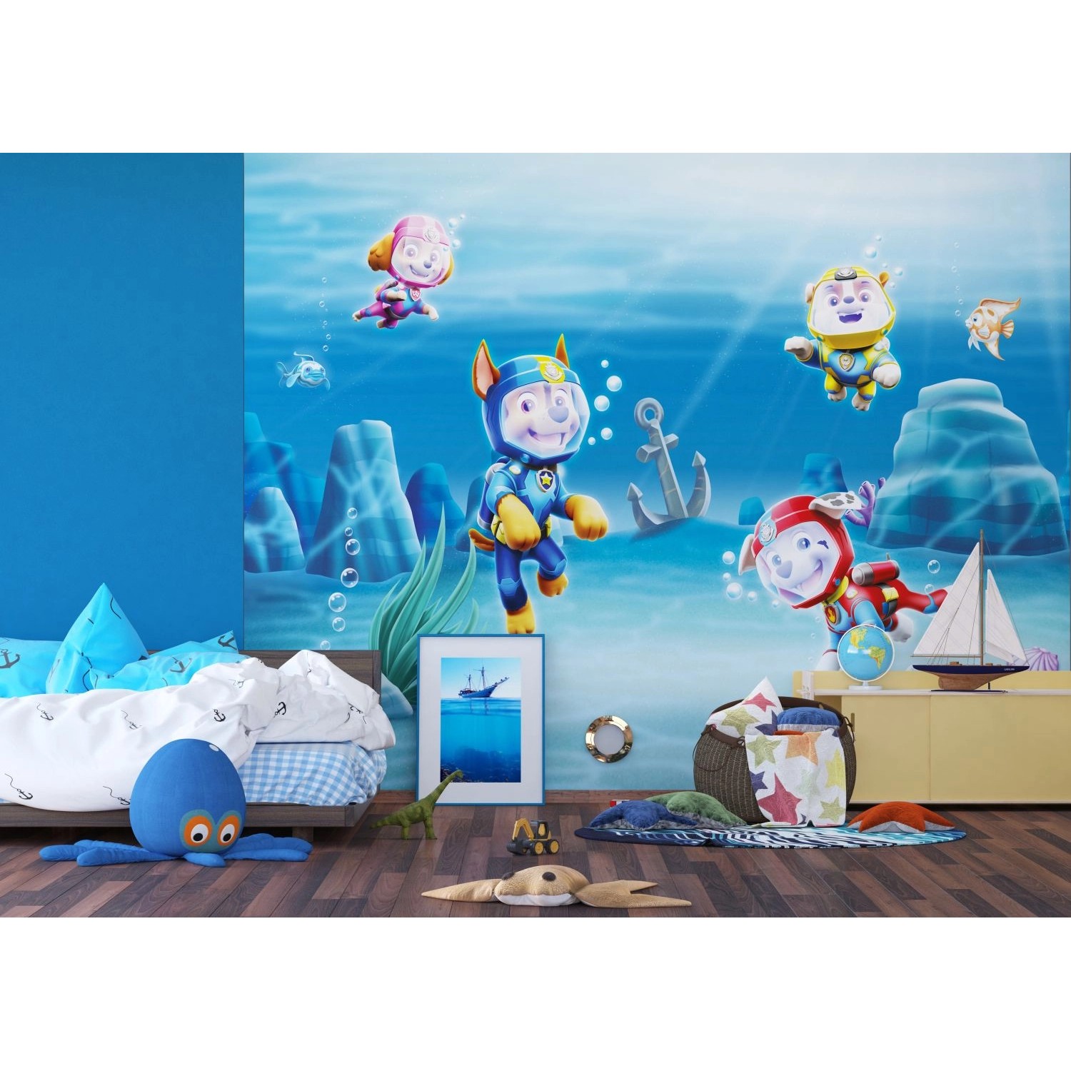 Sanders & Sanders Fototapete Paw Patrol Blau 360 x 270 cm 600599 kaufen ...
