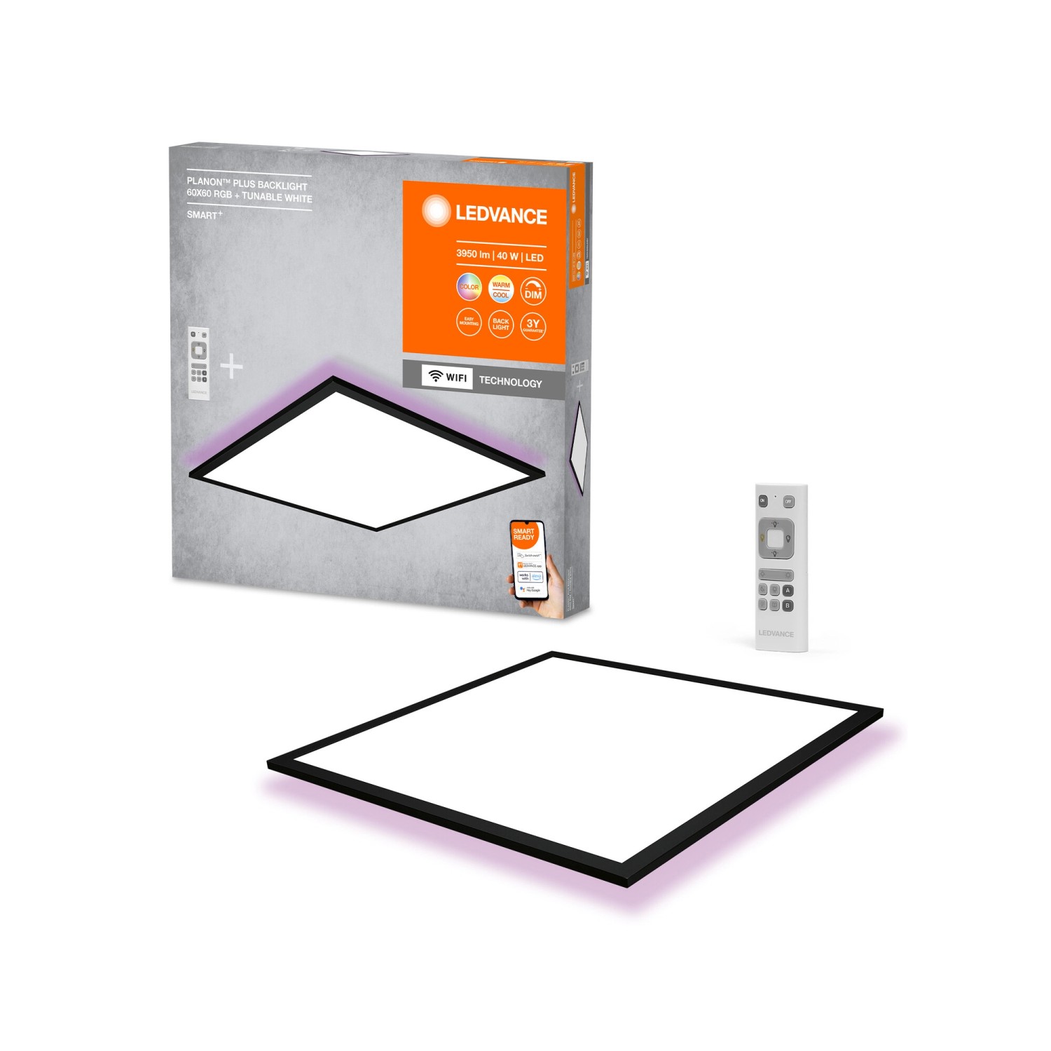 Ledvance Smart-Panel WiFi Plus BL Schwarz 59,5 cm x 60 cm x 5,6 cm ...