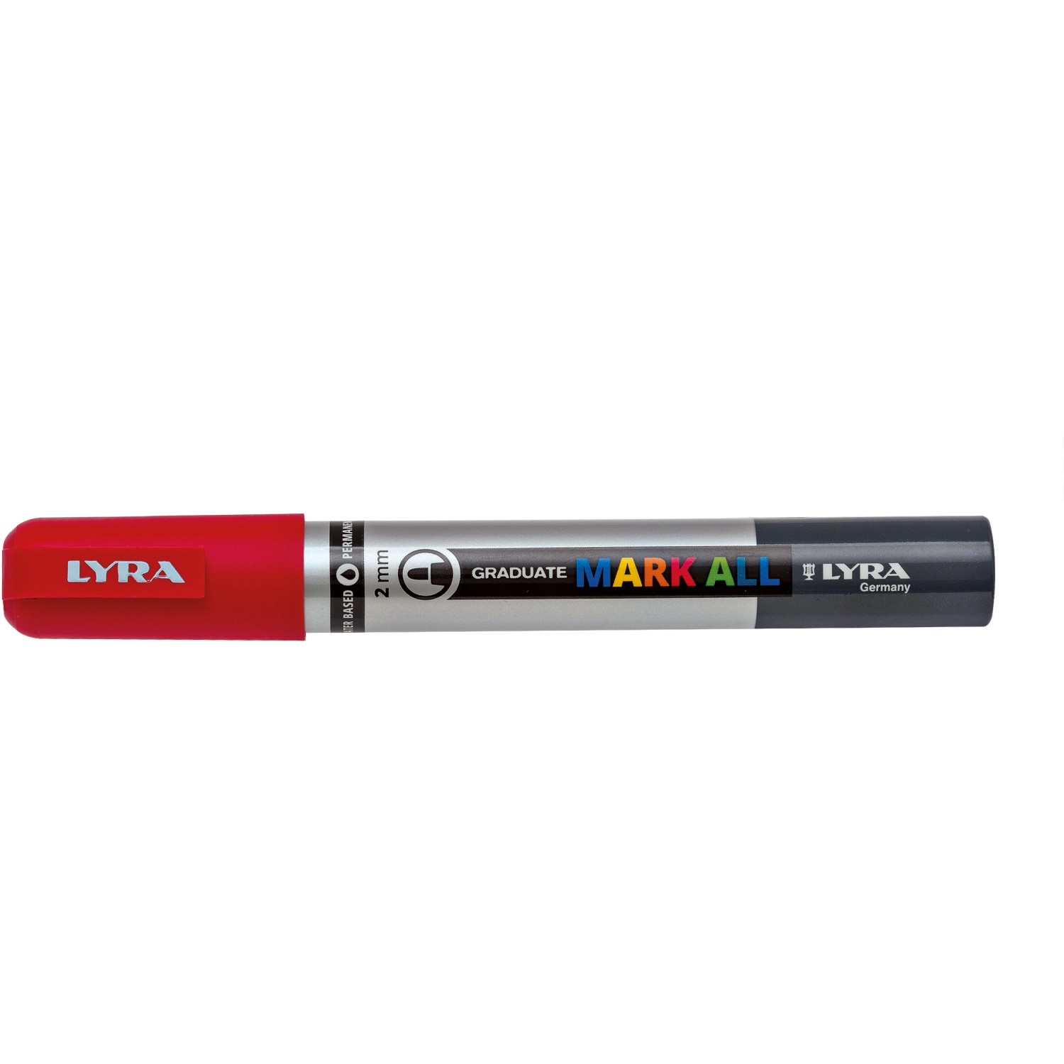 LYRA Mark All Marker für alle Oberflächen Permanent Rundspitze 2mm Rot ...