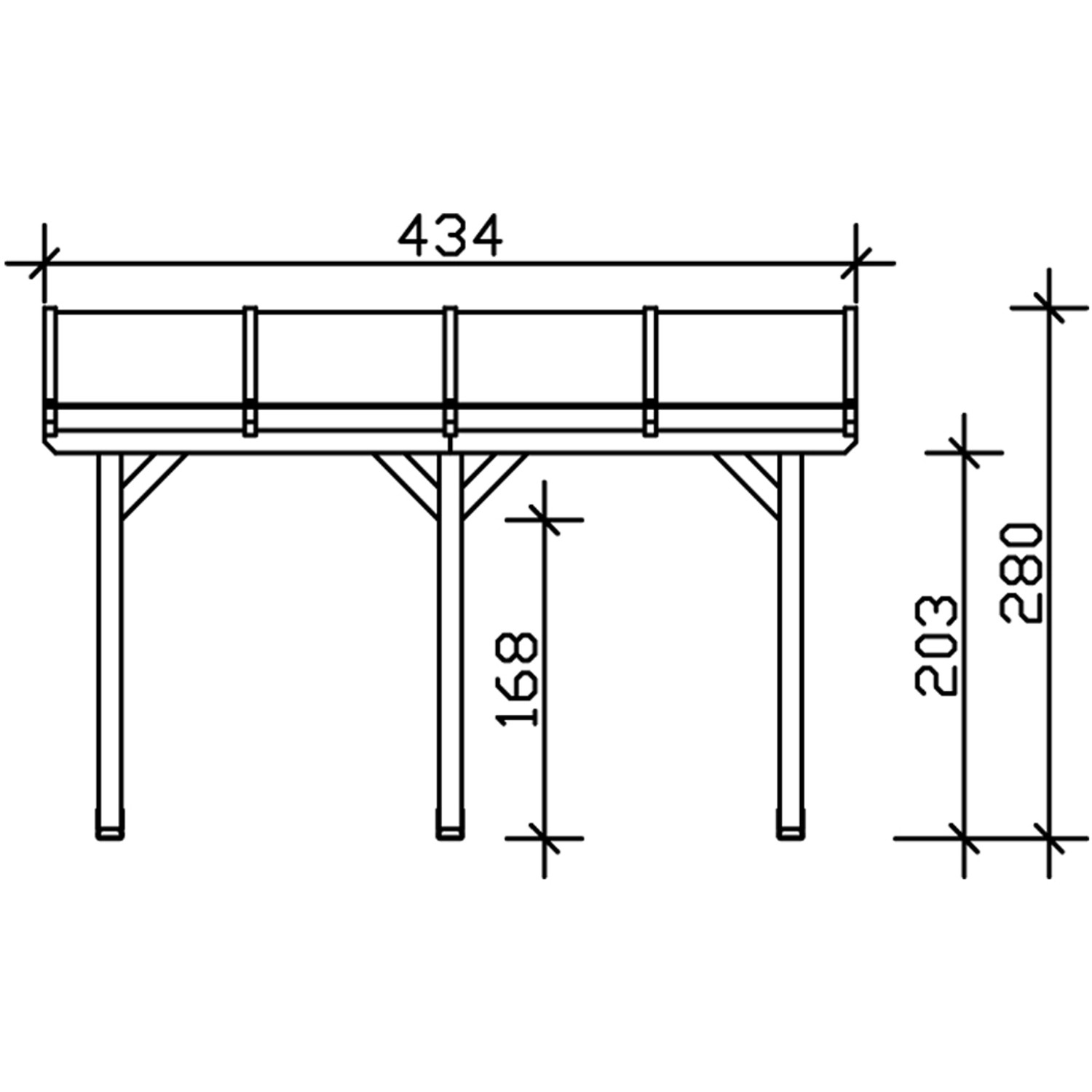 Skan Holz Terrassenüberdachung Andria 434 x 400 cm Leimholz Nussbaum ...