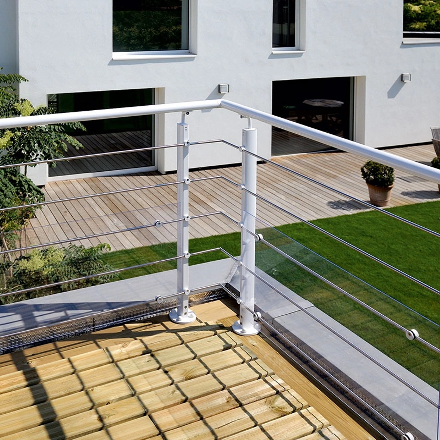 Kordo Zusätzlicher Pfosten Alu Bodenbefestigung Weiβ Inoline kaufen bei OBI